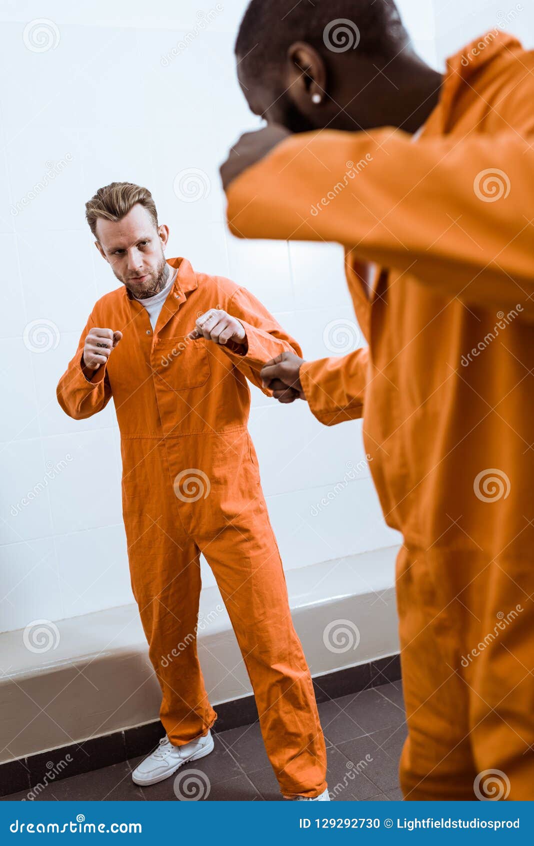 Multicultural Prisoners Fighting Stock Photo - Image of conclusion ...