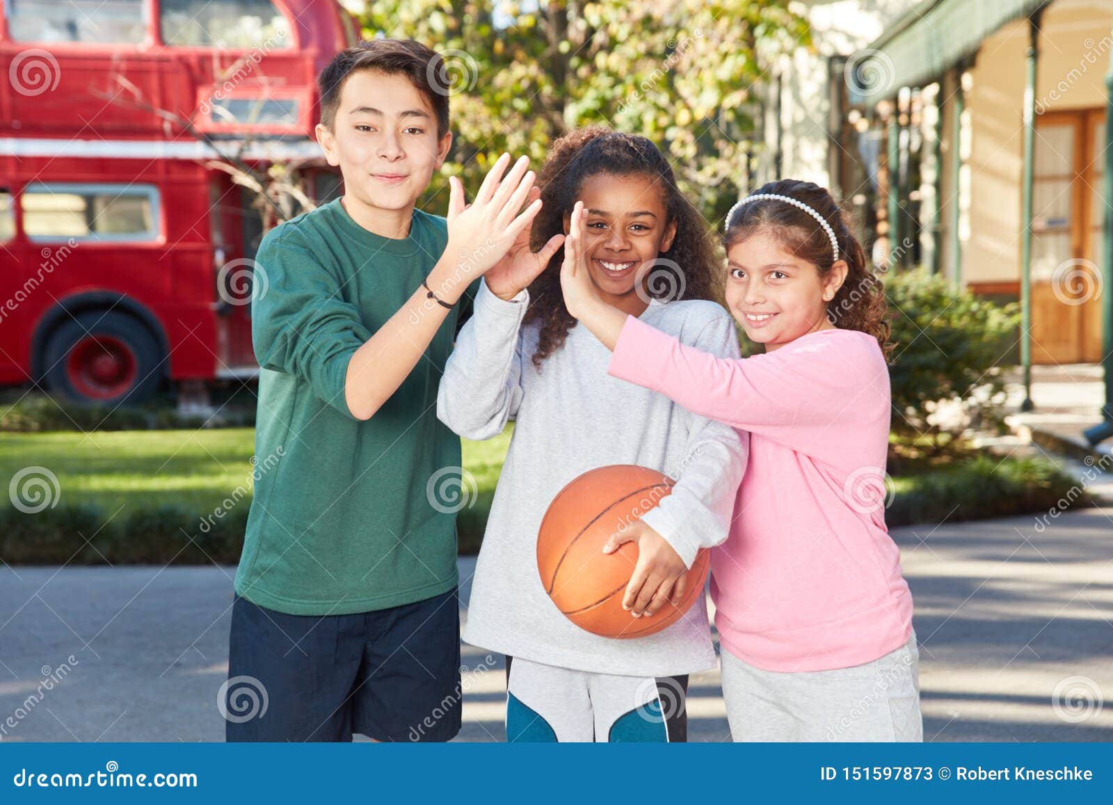 Multicultural Students with Basketball Stock Image - Image of group ...