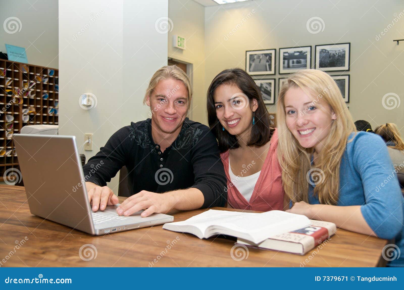 Multicultural Students in Student Lounge Stock Image - Image of ...