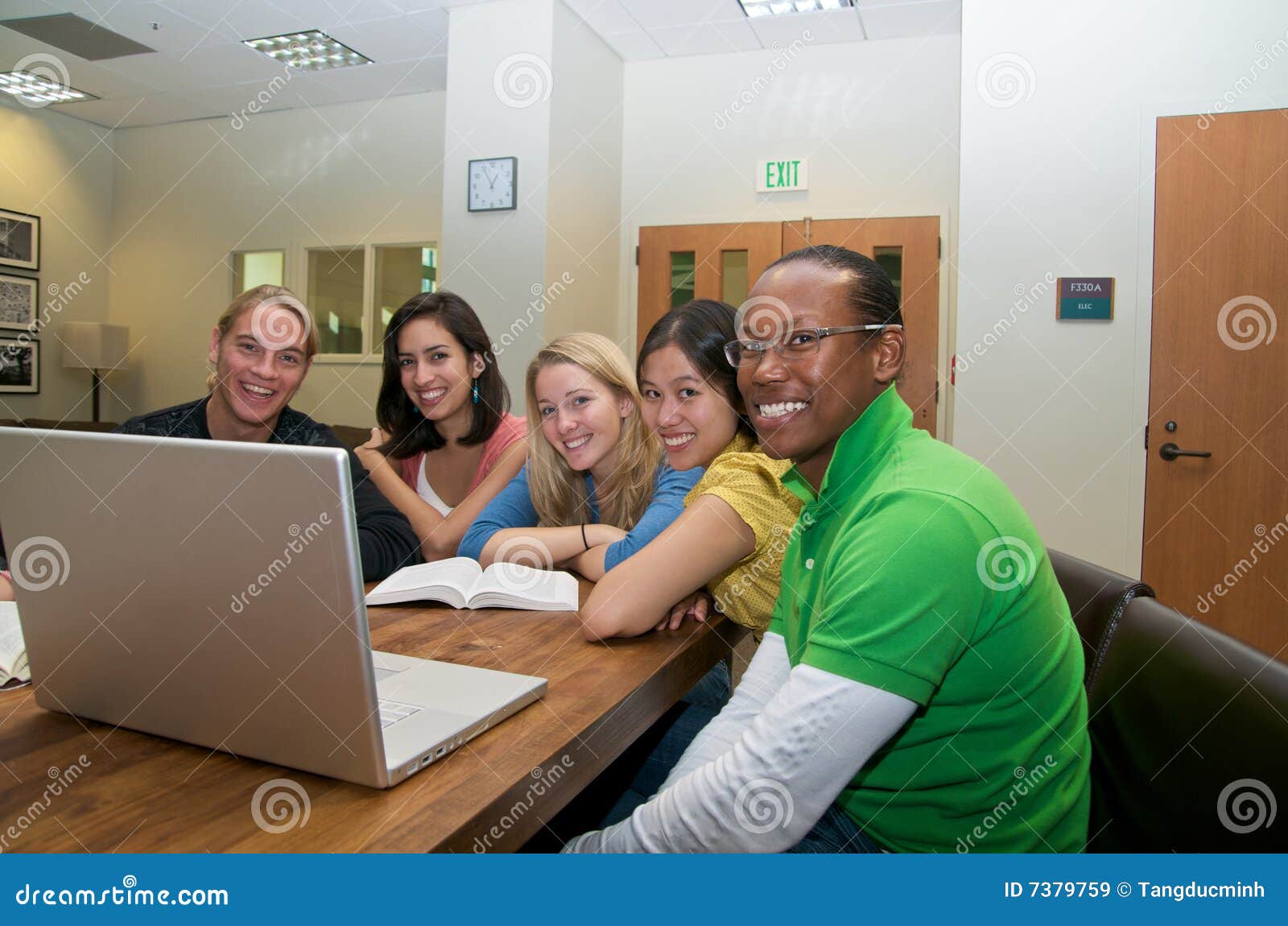 Multicultural Students in Student Lounge Stock Image - Image of ...