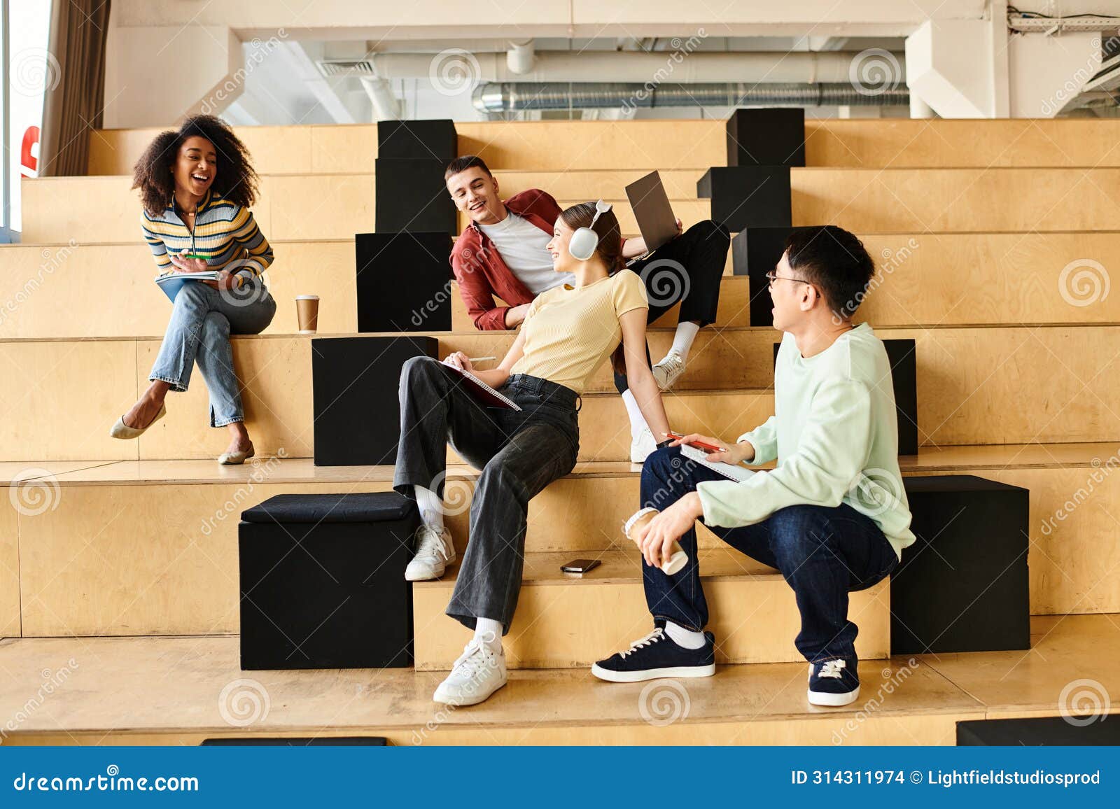 Multicultural Students of Varying Backgrounds Sit Stock Photo - Image ...