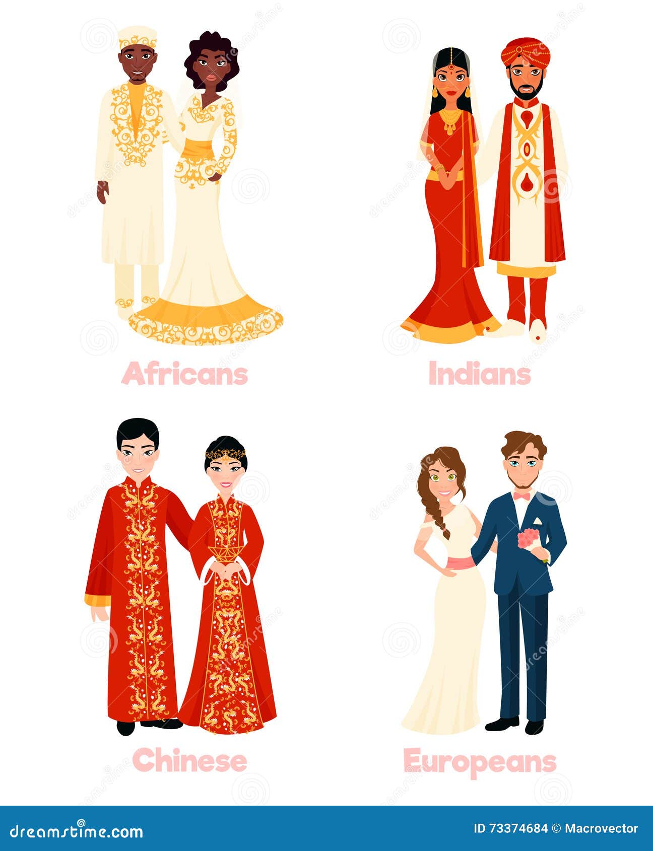 Africans In National Dress. Cartoon Vector | CartoonDealer.com #122364535