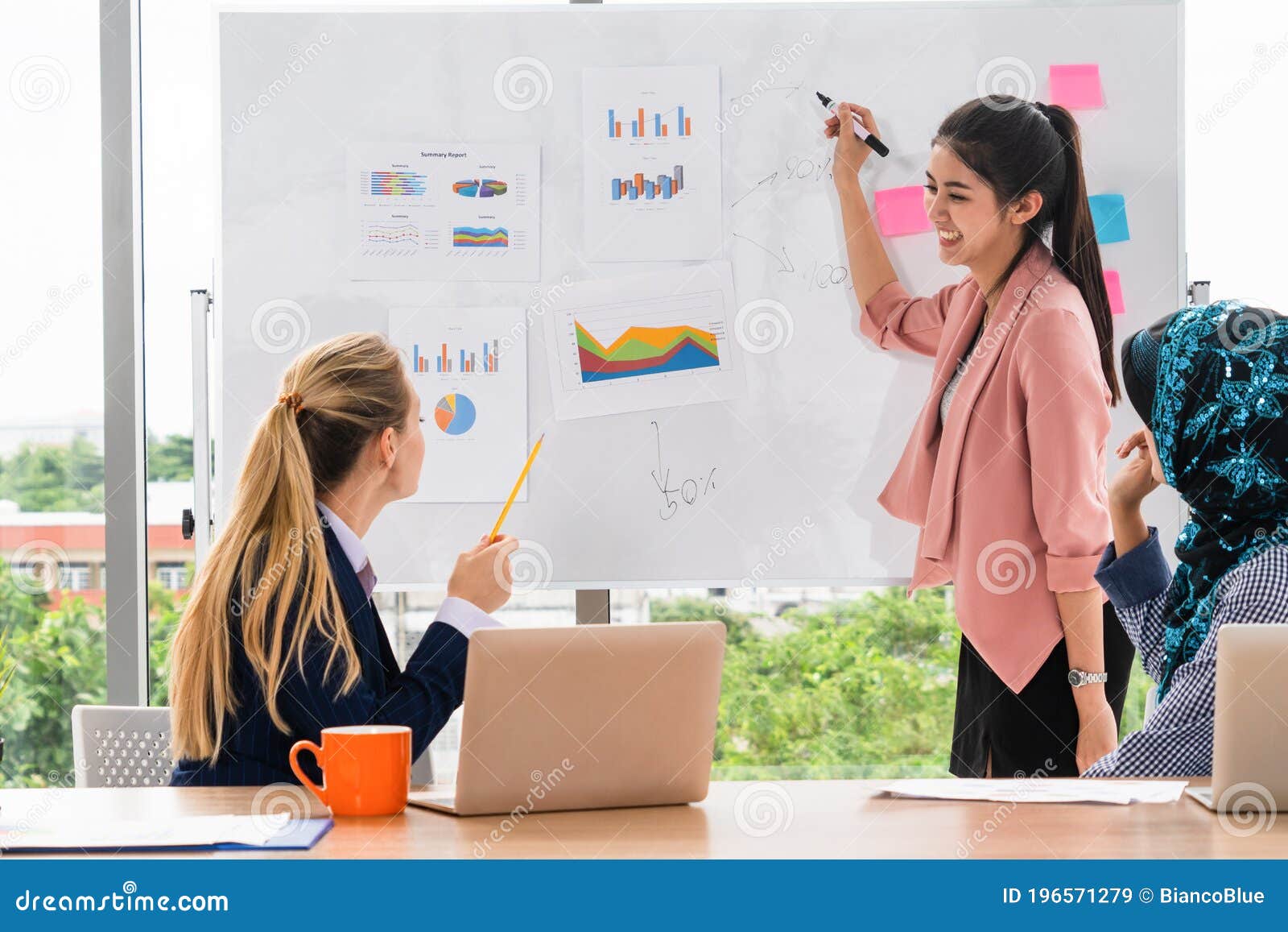 Multicultural Working Group in Teamwork Meeting. Stock Image - Image of ...