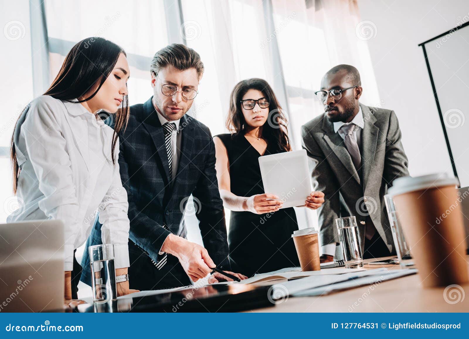 Multicultural Young Business People Having Business Meeting Stock Image ...