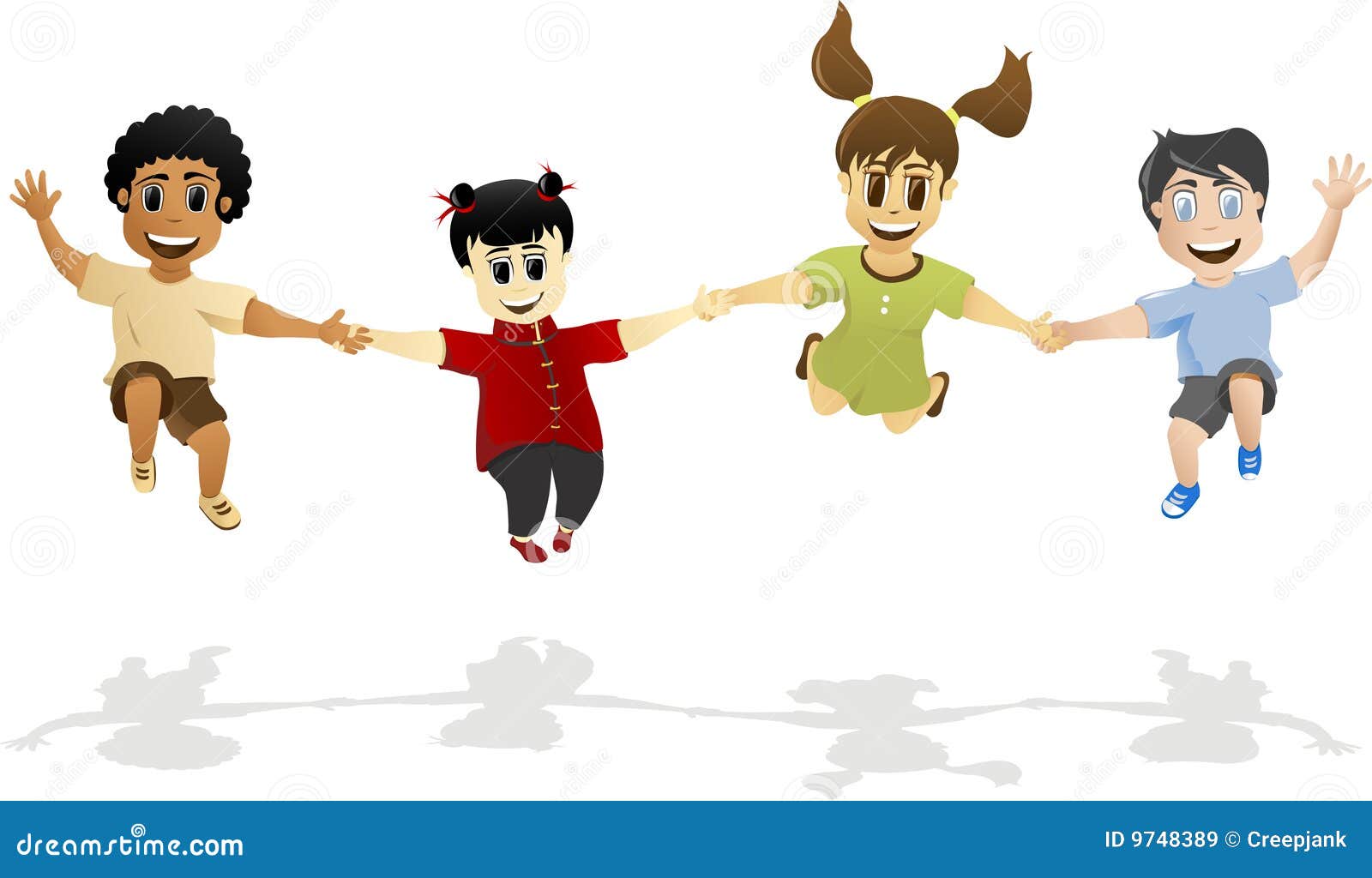 Multiculture Kids Playing Together Stock Illustration - Illustration of ...