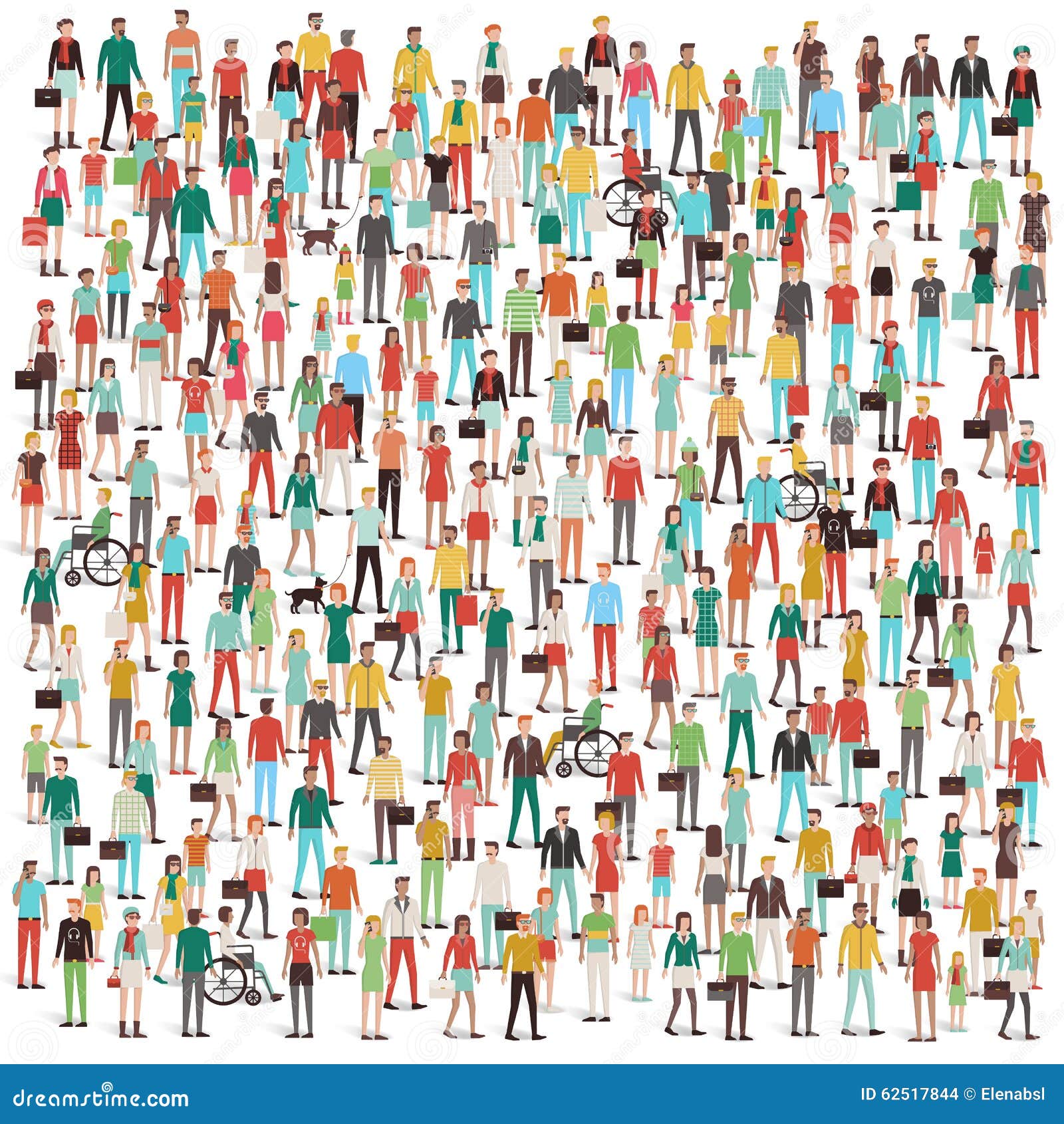 Multidão de povos ilustração do vetor. Ilustração de grande - 62517844