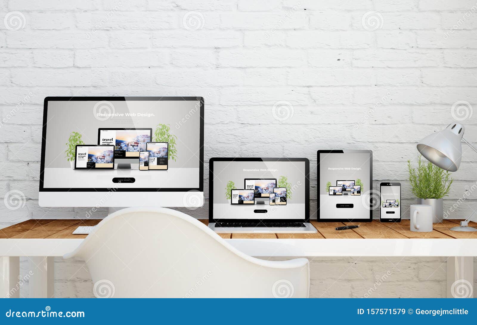 Multidevice Desktop Web Responsive Design Stock Image - Image of paper ...