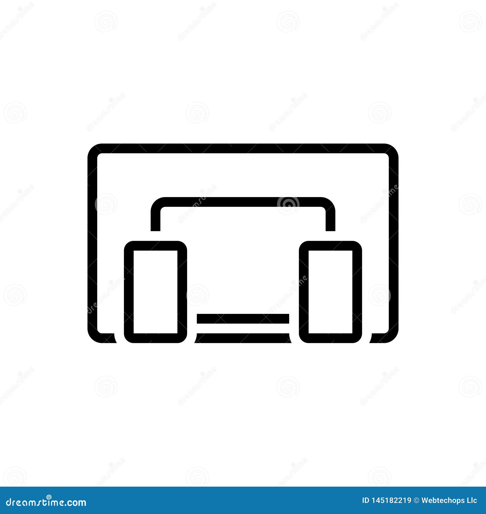 Black Line Icon for Multidevice, Devices and Electronic Stock Vector ...