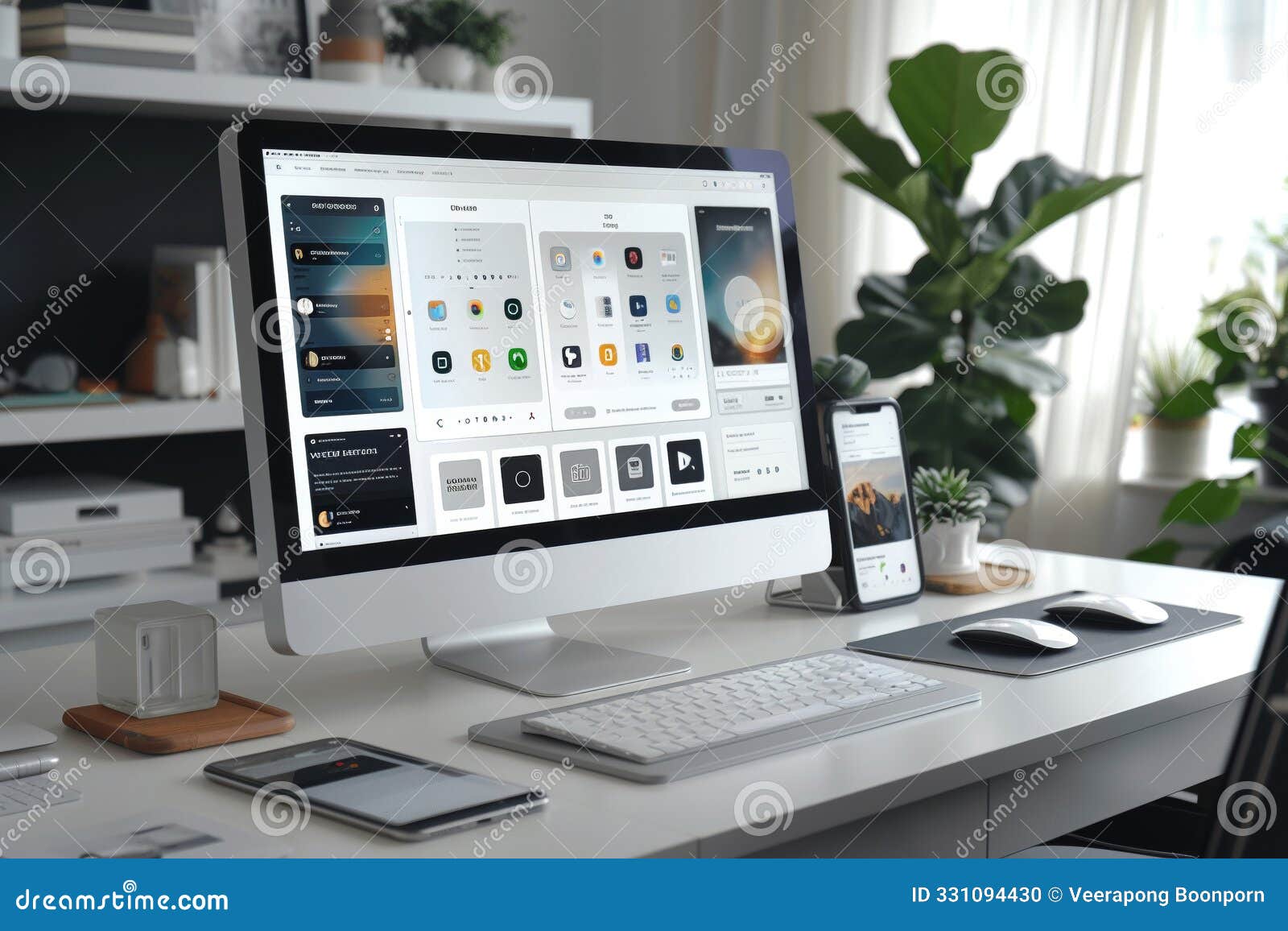 Multidevice Web Apps, Screens Pop Out, Wide Text Area, Background ...