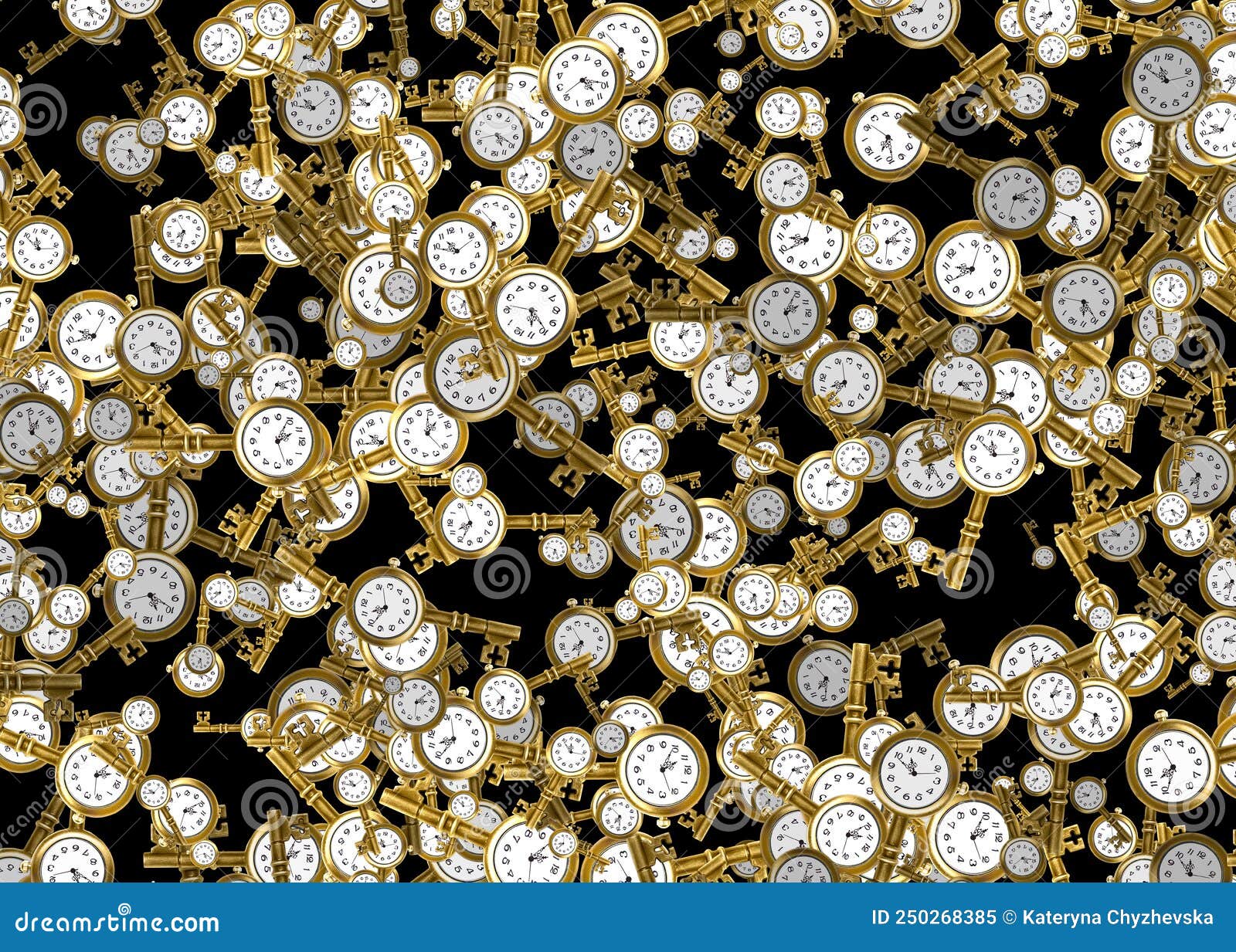 Multidimensional Key Shaped Watches Background Stock Illustration ...