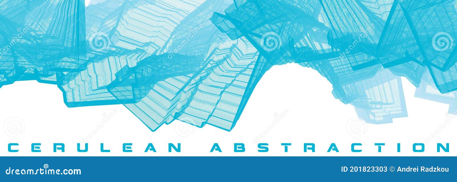 Multidimensional Cerulean Geometrical Abstraction. Vector Graphics ...
