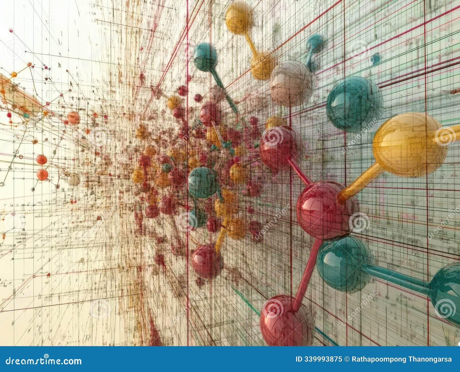 Multidimensional Data Network Visualization Stock Image - Image of ...