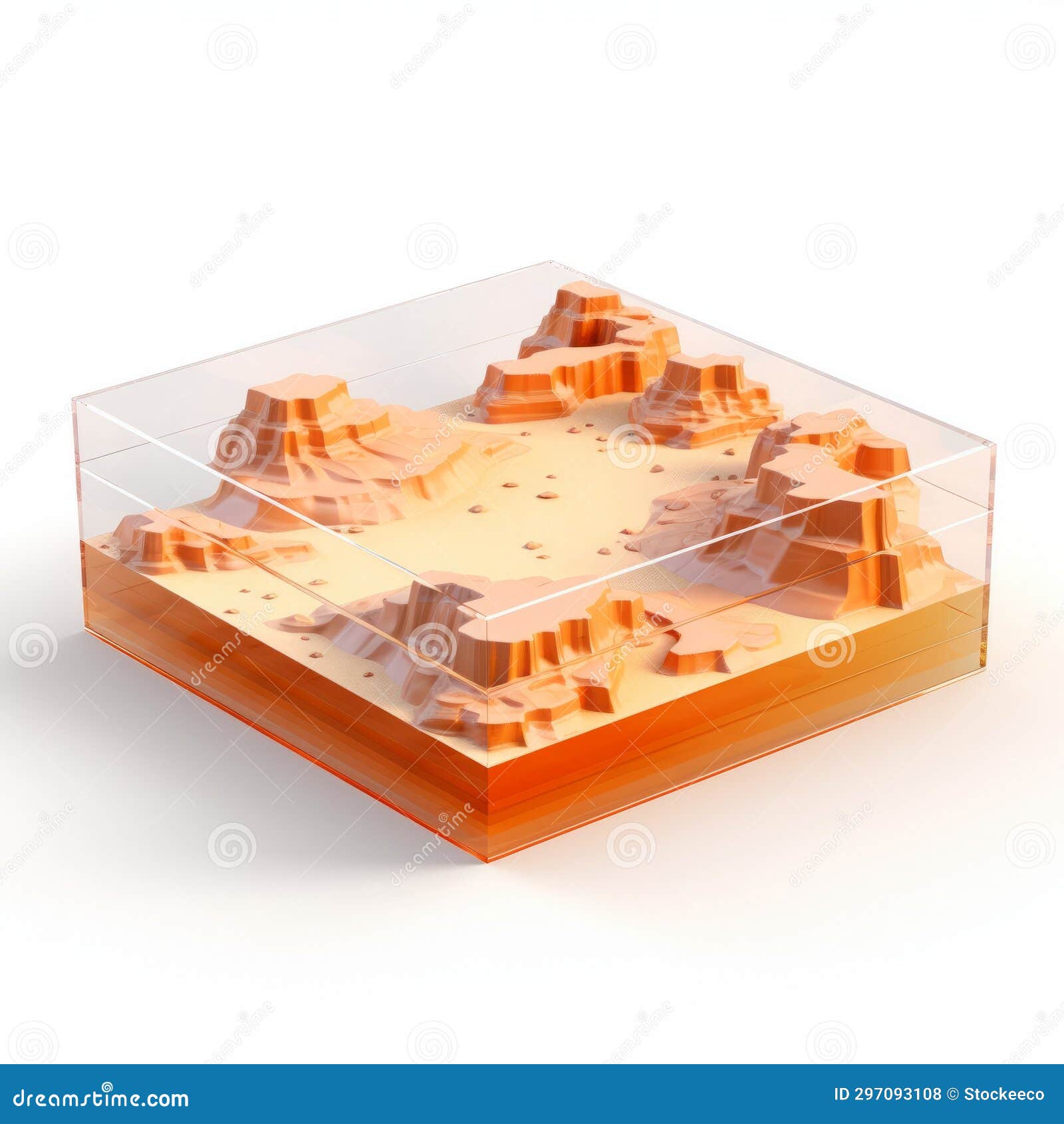 Multidimensional Plastic Box With Hyper-realistic Desert Design Stock ...