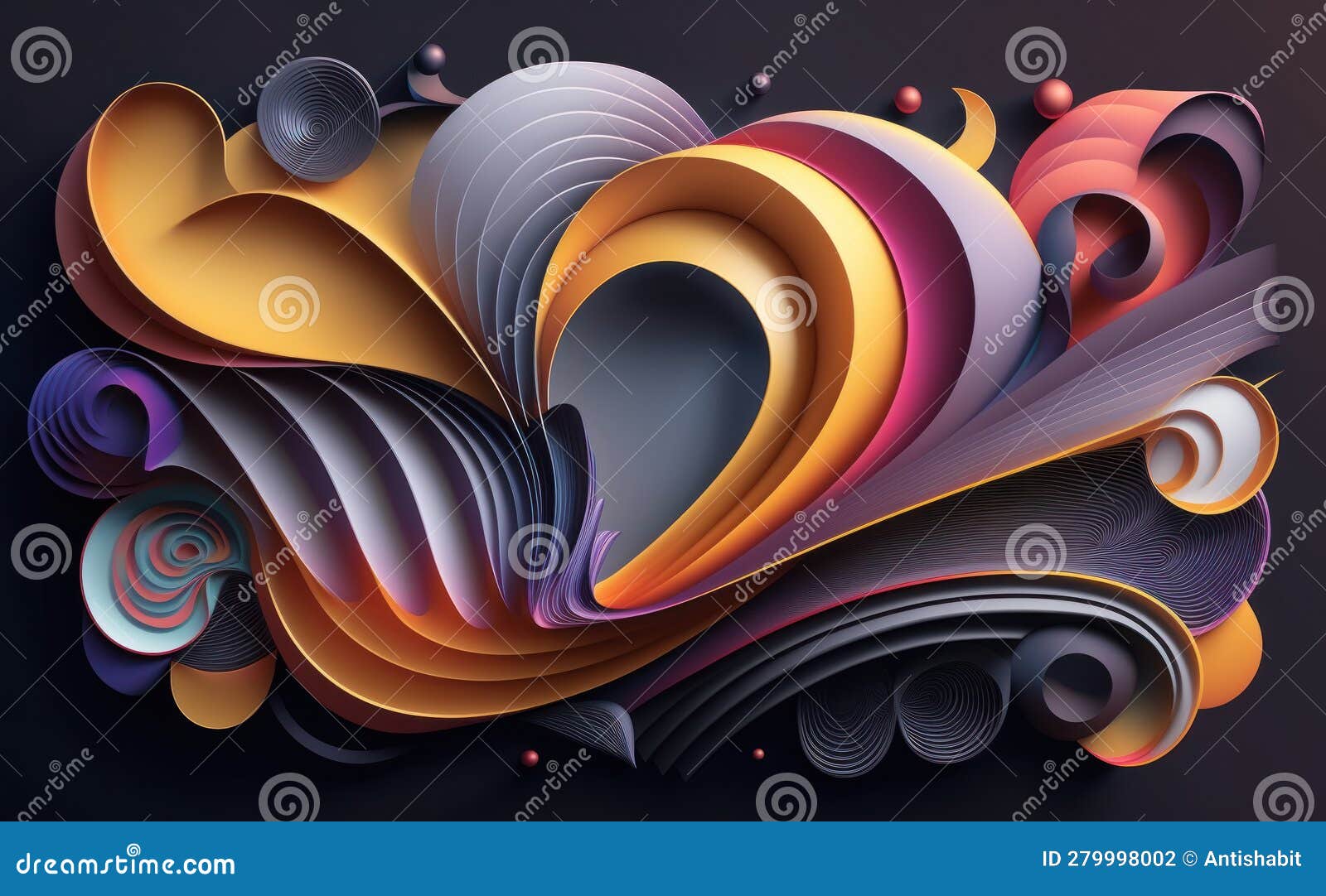Multidimensional Vector Abstract Background, Cosmic Multicolour Assets ...