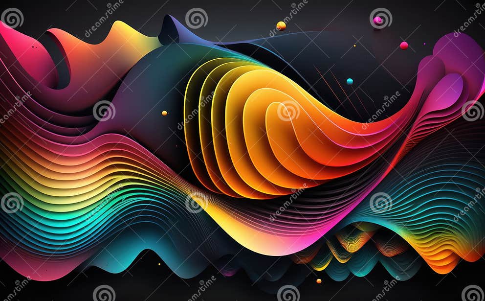 Multidimensional Vector Abstract Background, Cosmic Multicolour Assets ...