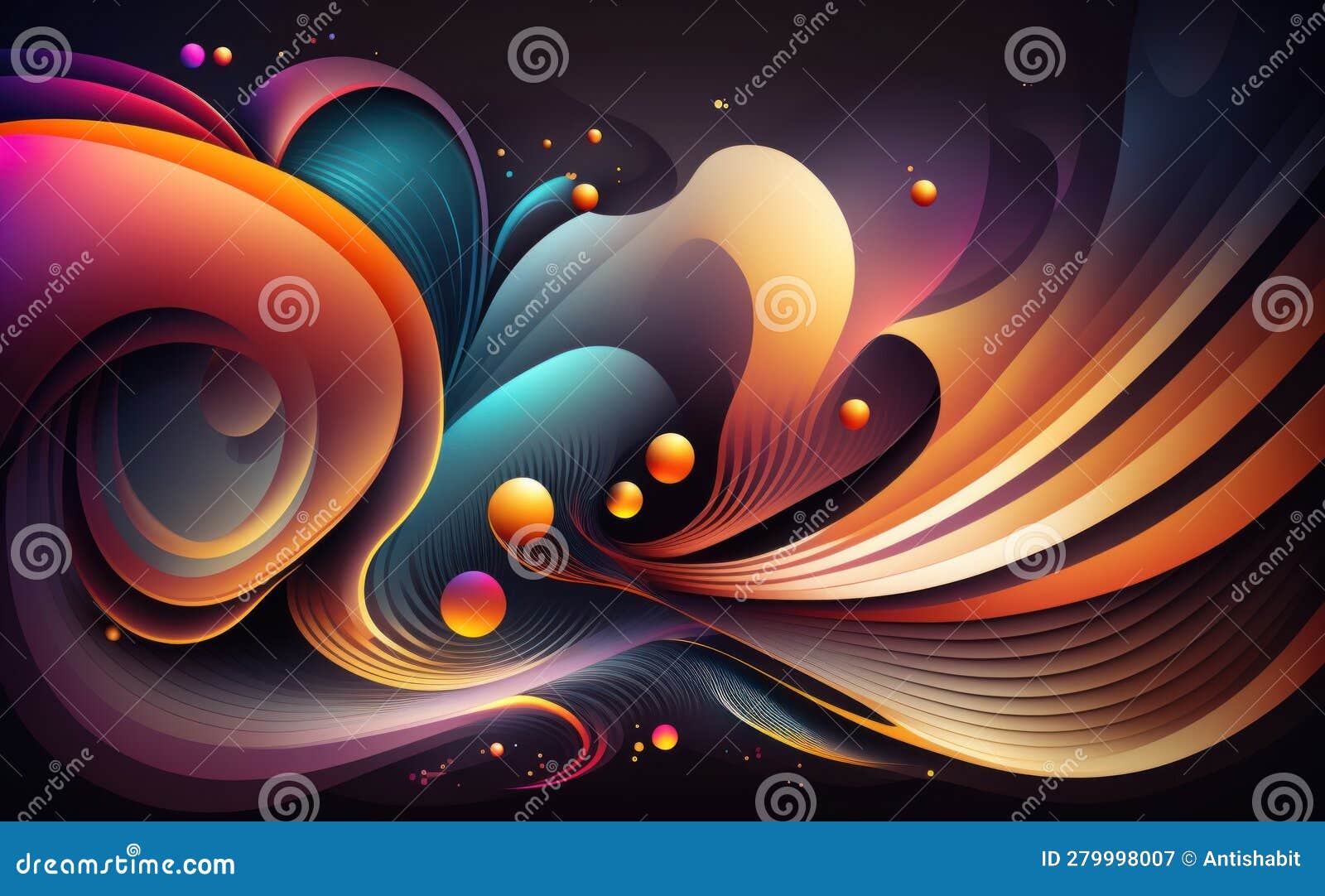 Multidimensional Vector Abstract Background, Cosmic Multicolour Assets ...