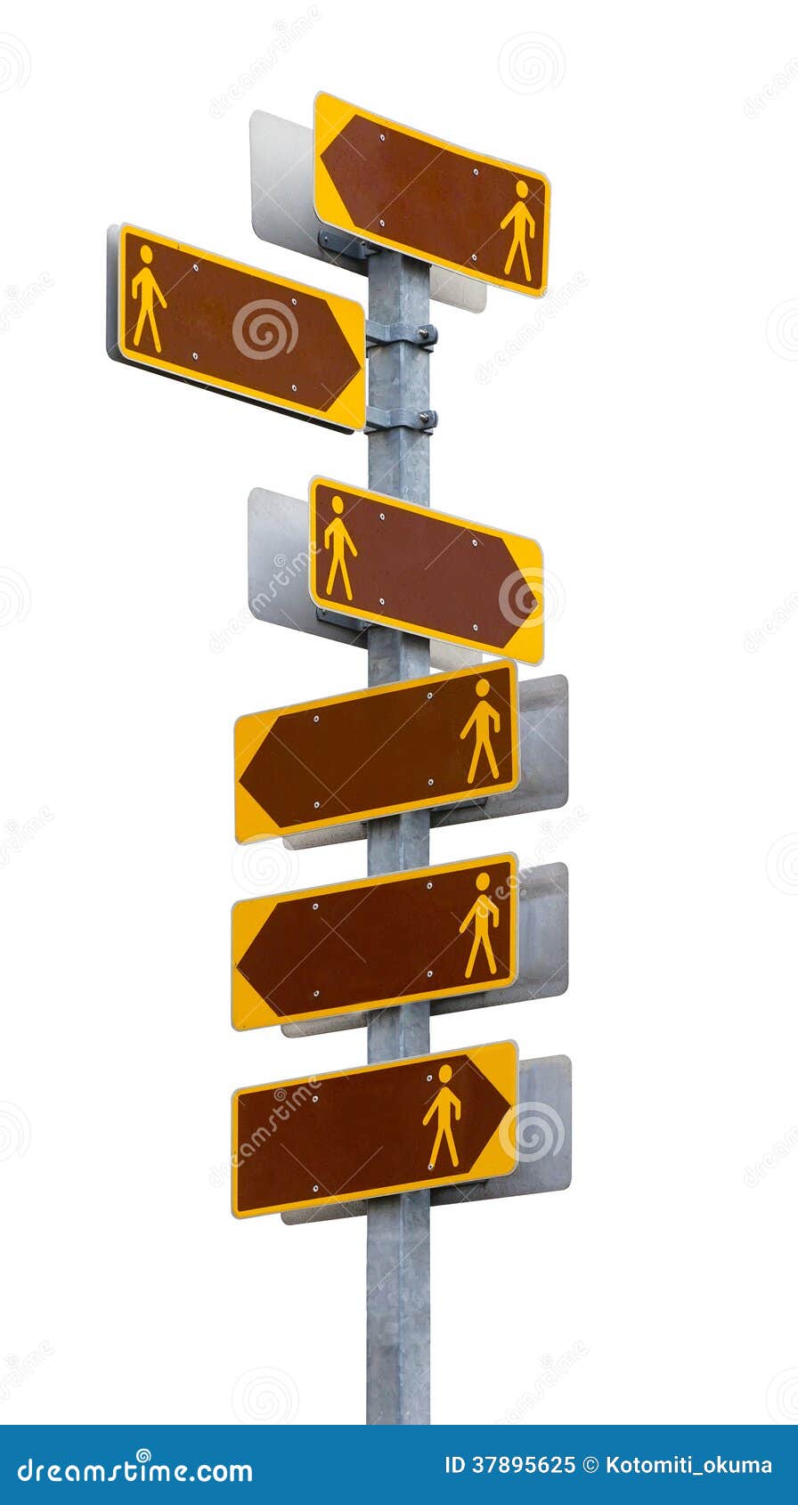 Multidirectional Signpost with Blank Direction Plates. Stock Image ...