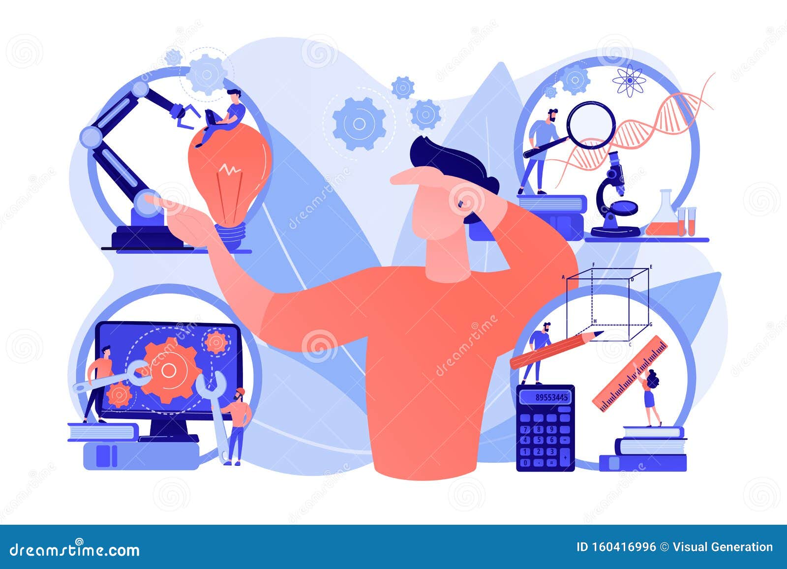 STEM Education Concept Vector Illustration Stock Vector - Illustration ...