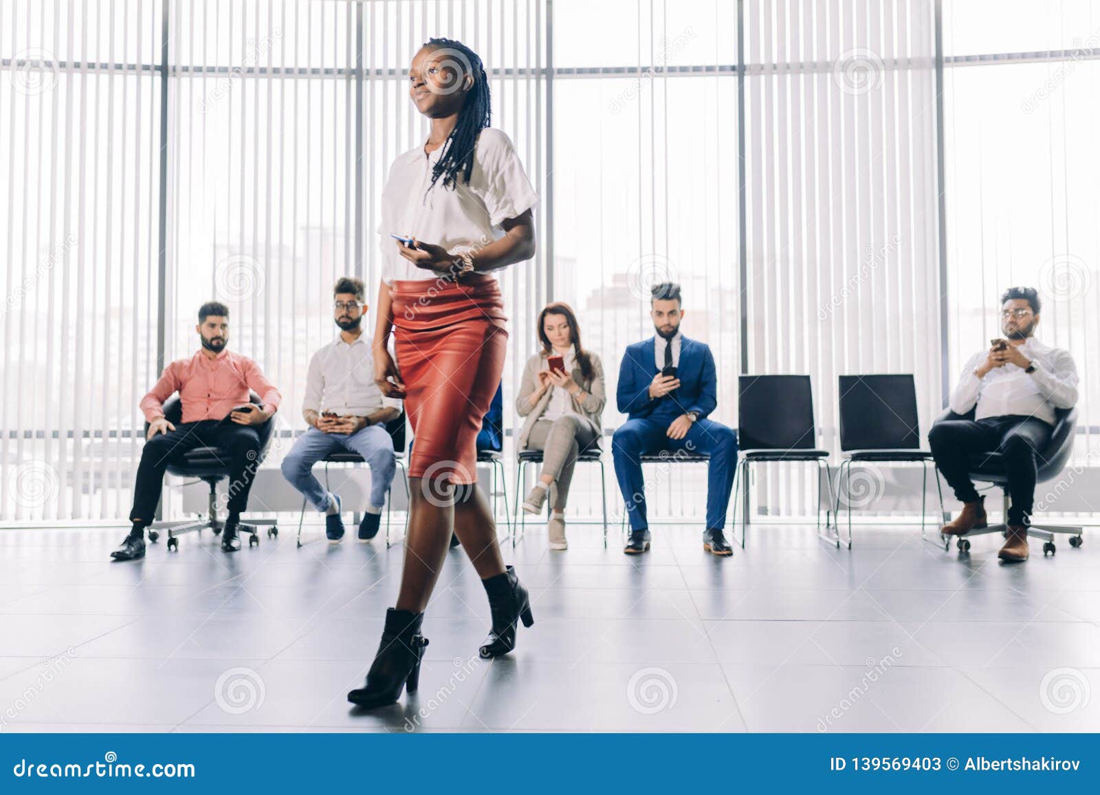 Multiethnic Applicants Sitting in Queue for Getting a Job Stock Image ... Multiethnic Applicants Sitting in Queue for Getting a Job Stock Image ...