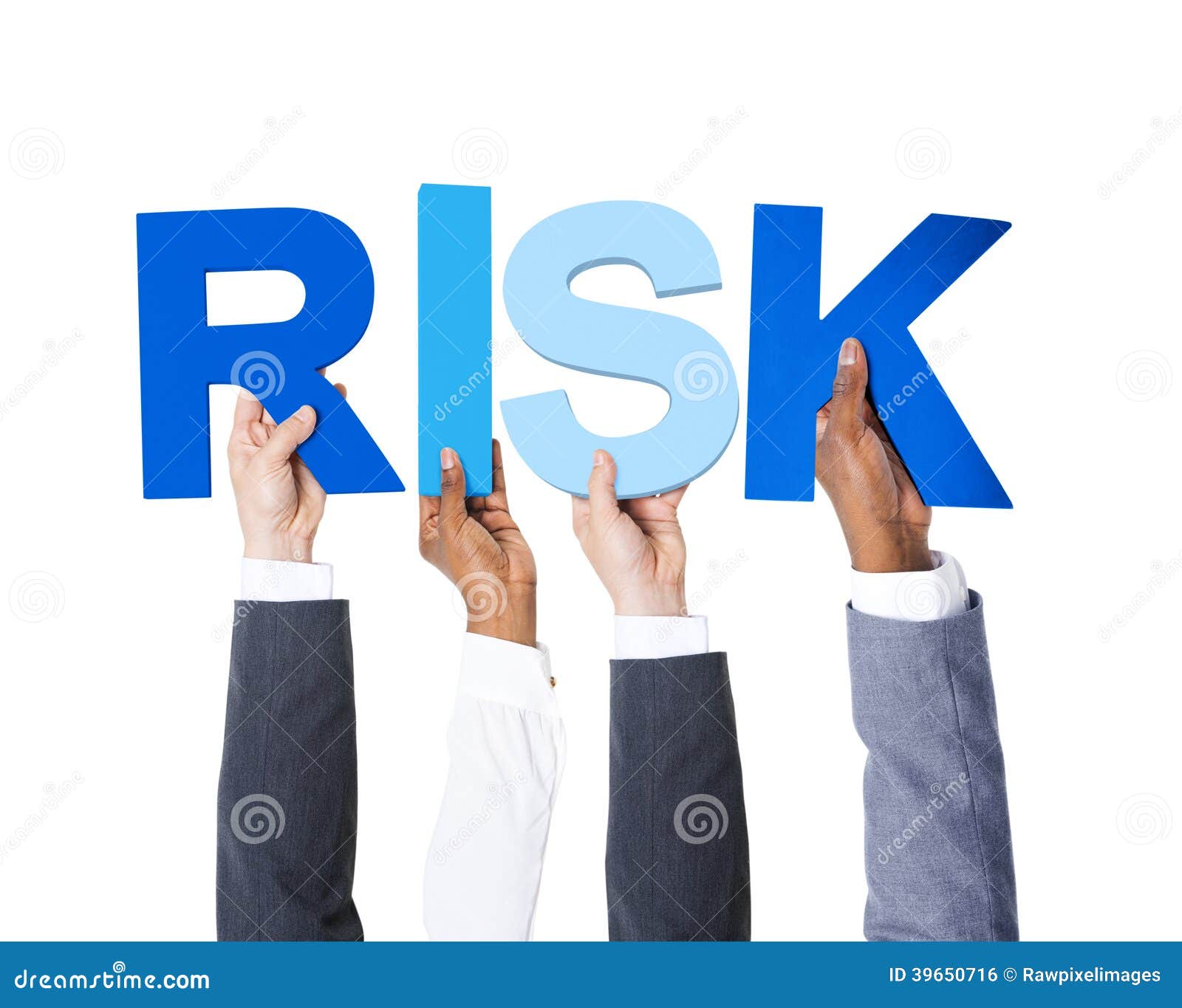 Multiethnic Business People Holding the Word Risk Stock Photo - Image ...