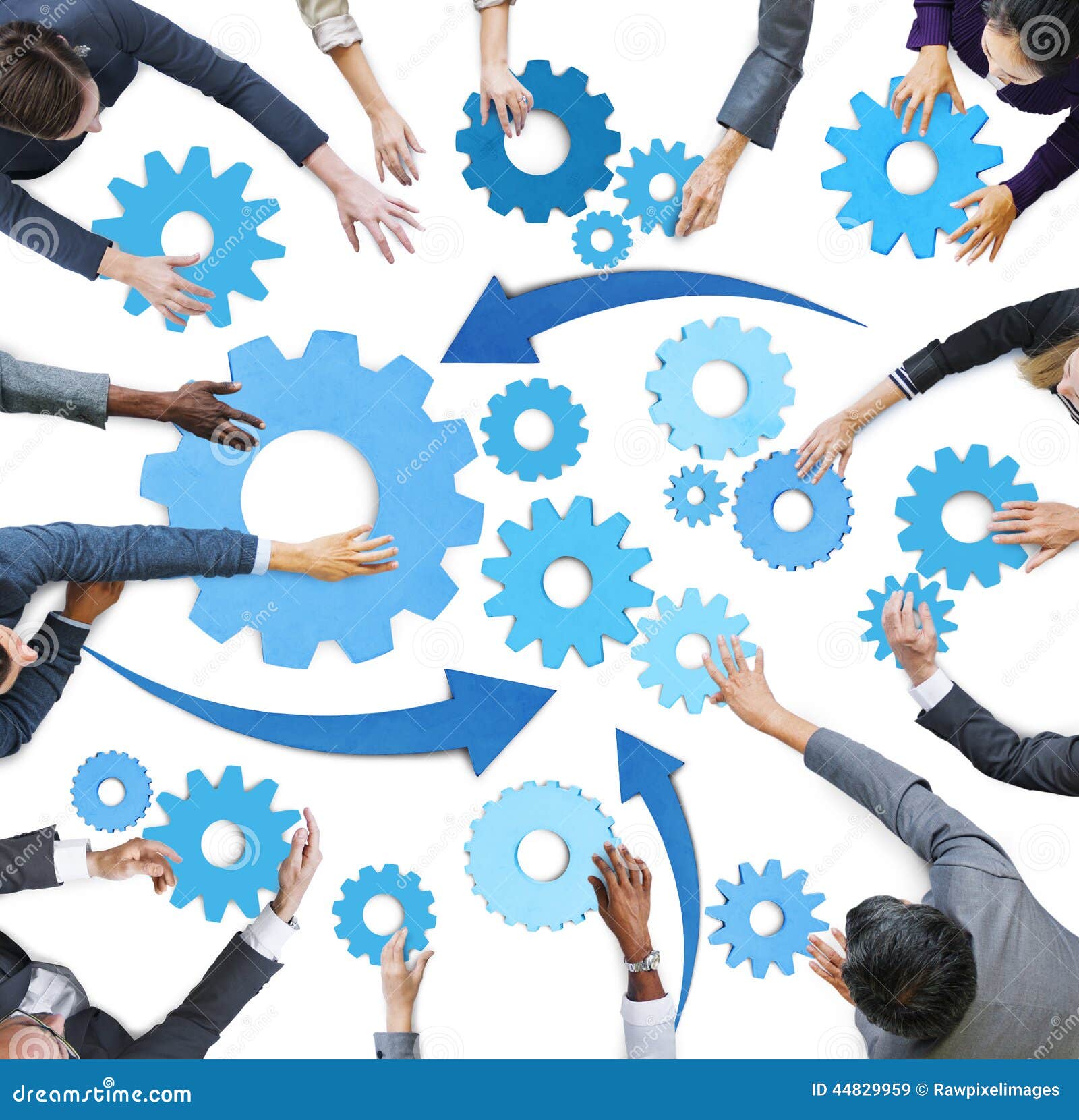 Multiethnic Business People with Teamwork Symbols Stock Image - Image ...