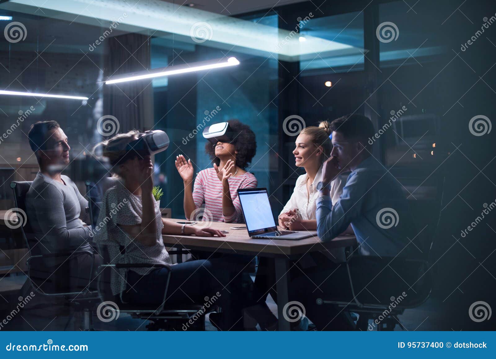 Multiethnic Business Team Using Virtual Reality Headset Stock Photo ... Multiethnic Business Team Using Virtual Reality Headset Stock Photo ...
