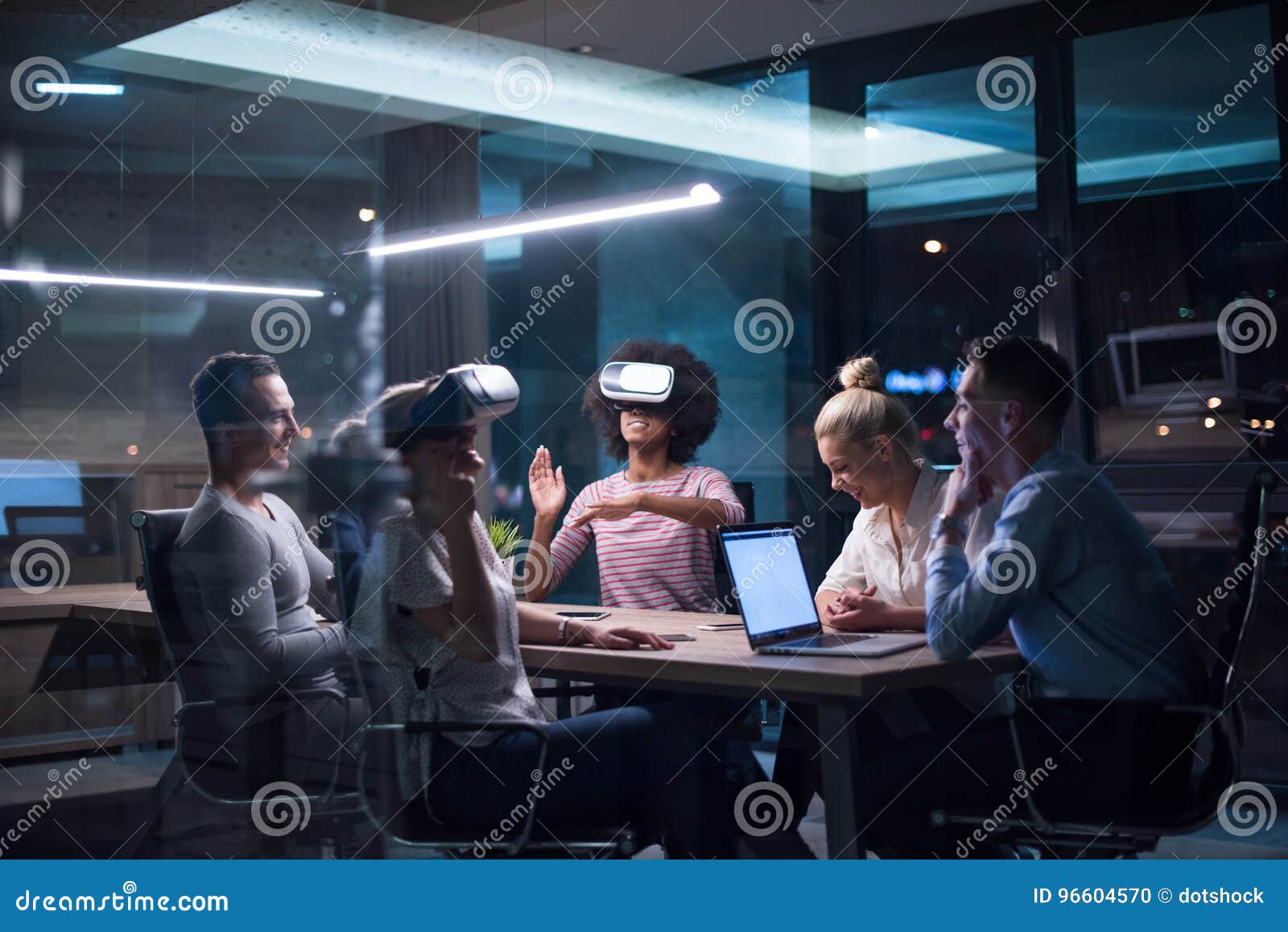 Multiethnic Business Team Using Virtual Reality Headset Stock Photo ... Multiethnic Business Team Using Virtual Reality Headset Stock Photo ...