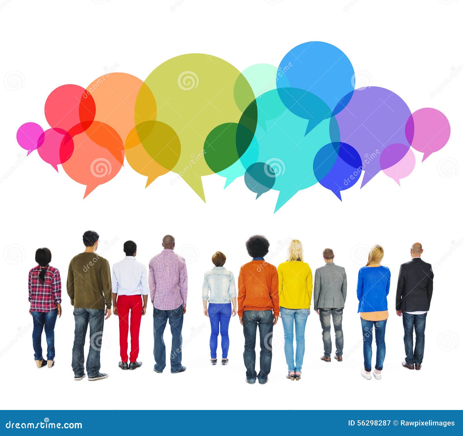 Multiethnic Diverse People Facing Backwards Concept Stock Image - Image ...