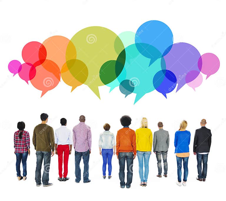 Multiethnic Diverse People Facing Backwards Concept Stock Image - Image ...