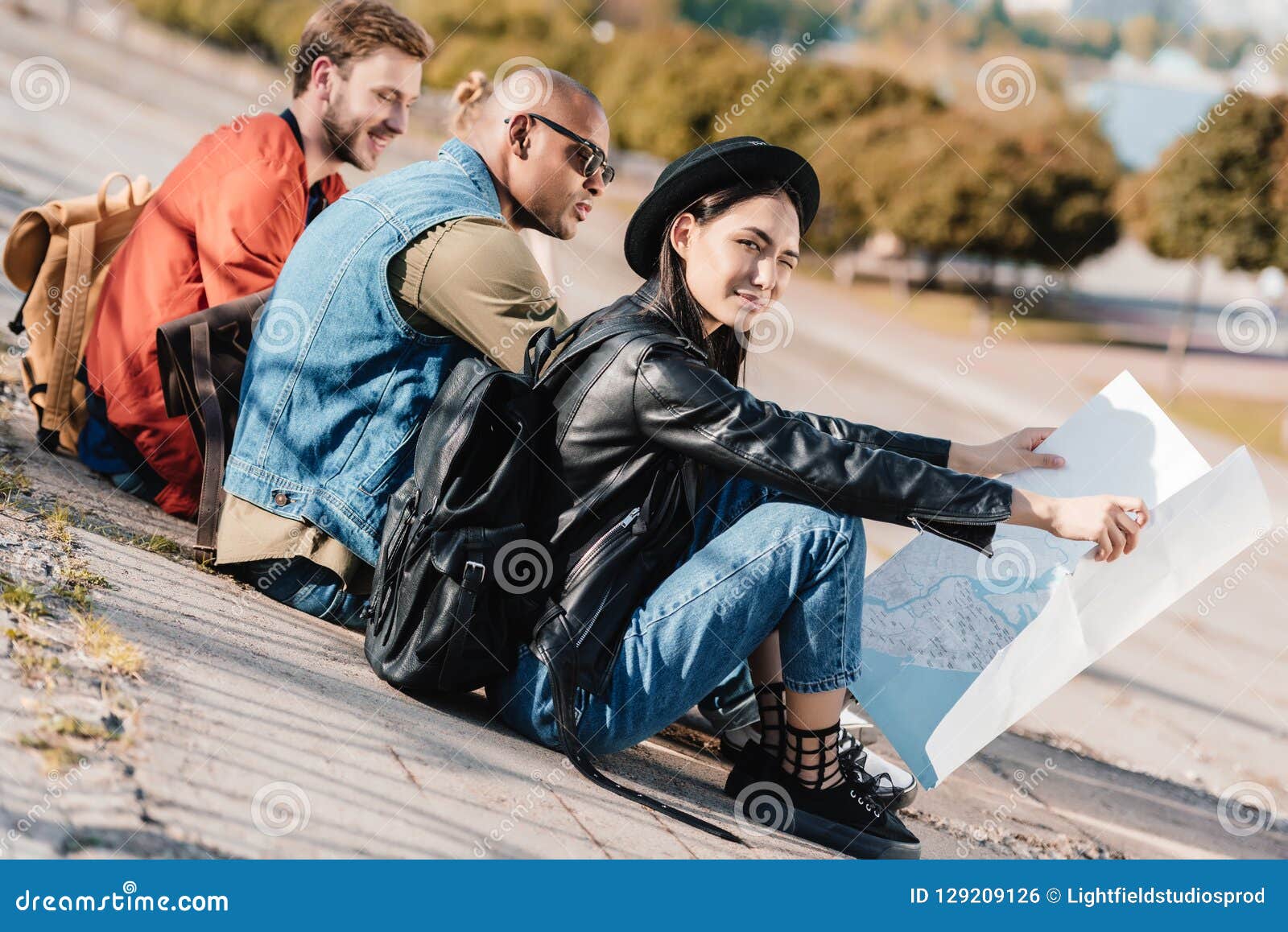 Multiethnic Friends Traveling Together Stock Photo - Image of smiling ...