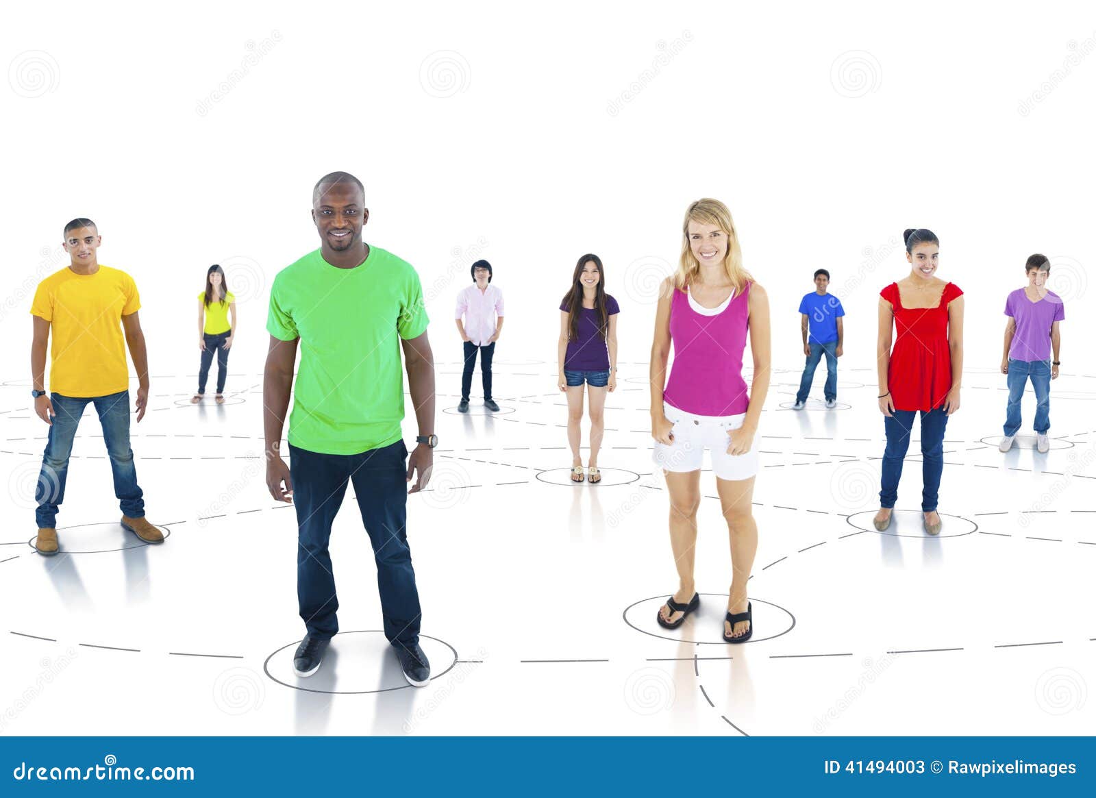 Multiethnic Group of Connected People Stock Image - Image of community ...