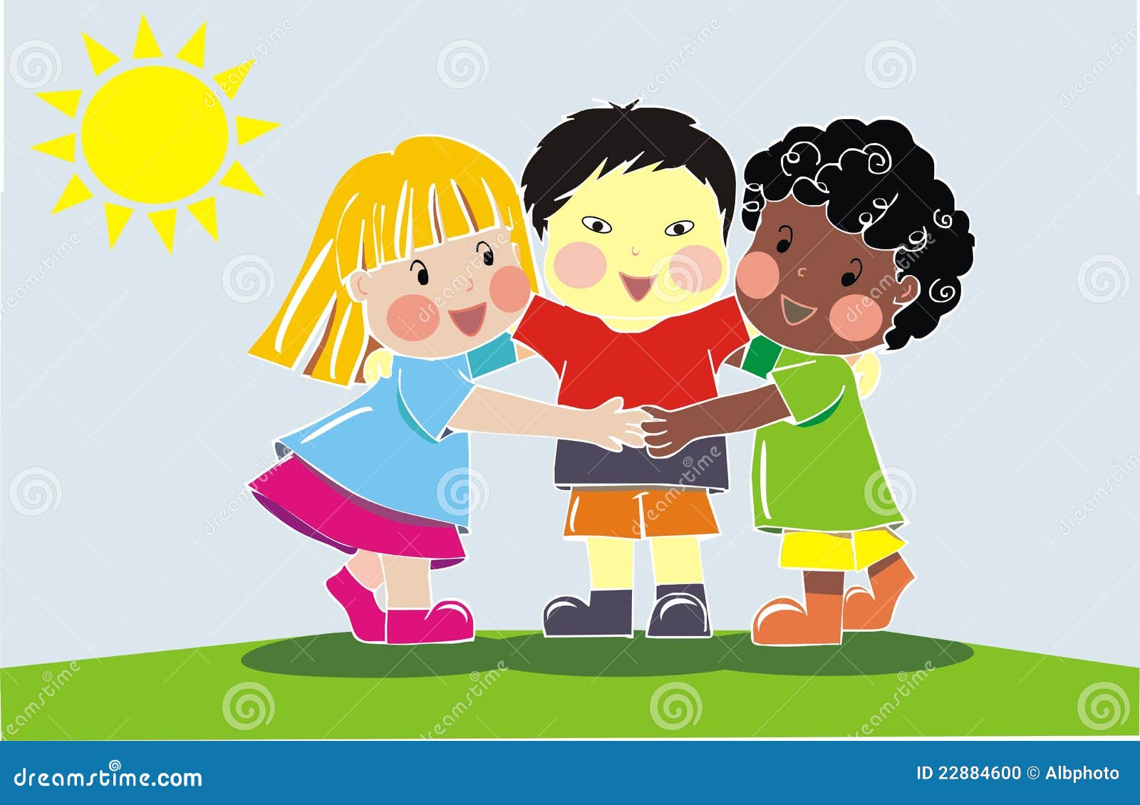 Friends Hugging Cartoon