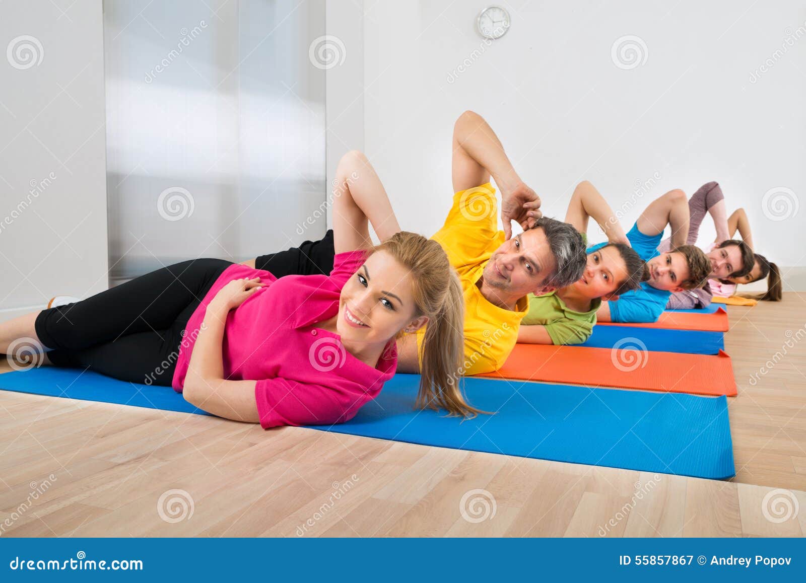 Multiethnic Group of Friends Exercising Together Stock Image - Image of ...