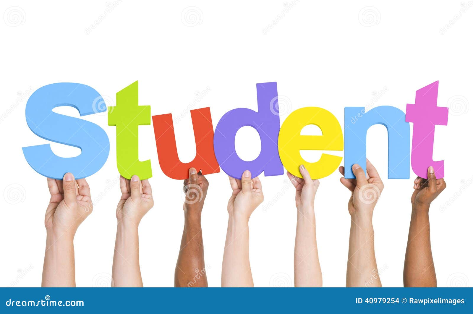 Multiethnic Group of Hands Holding Student Stock Photo - Image of ...