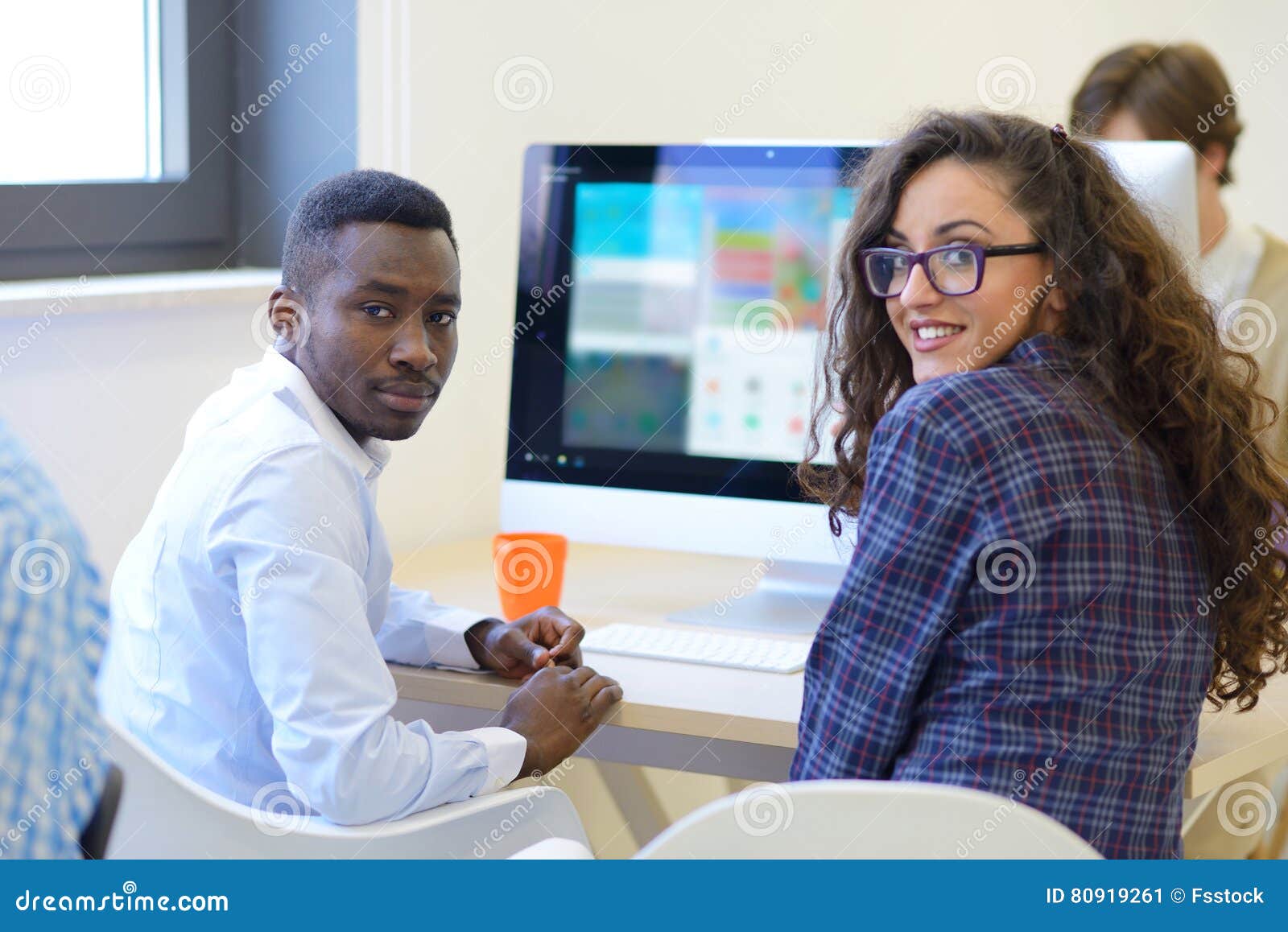 Multiethnic Group of Happy Business People Working with Laptop Computer ...