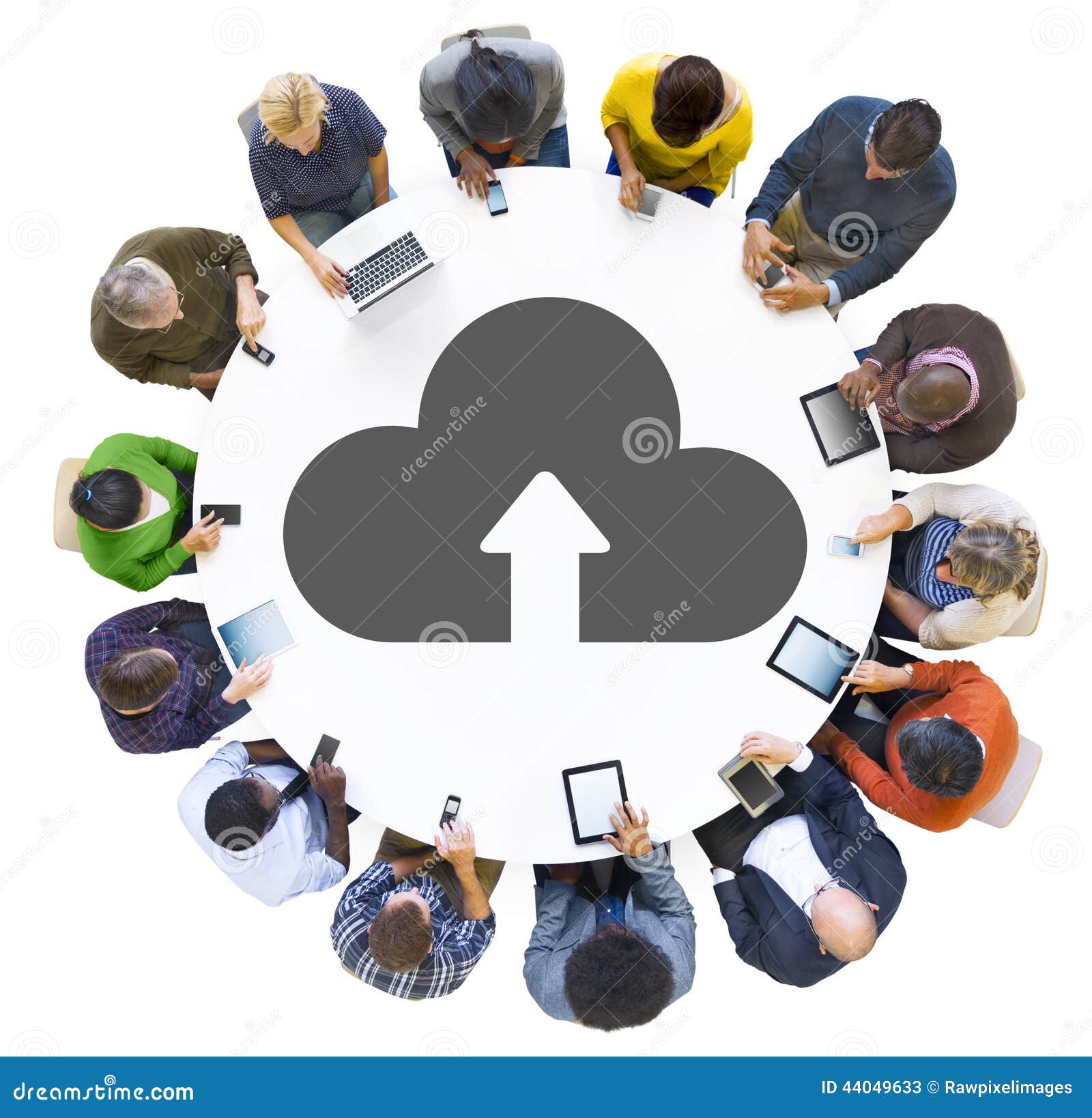 Multiethnic Group of People Cloud Computing Stock Image - Image of ...