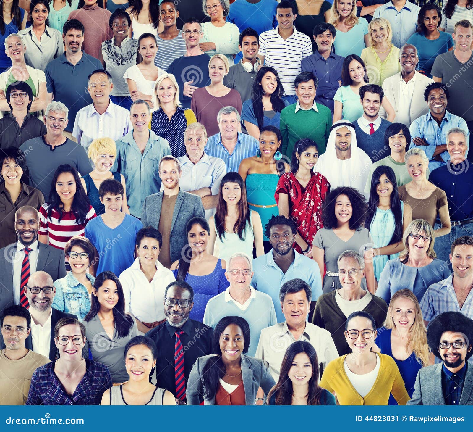 Multiethnic Group of People with Colorful Outfit Stock Image - Image of ...