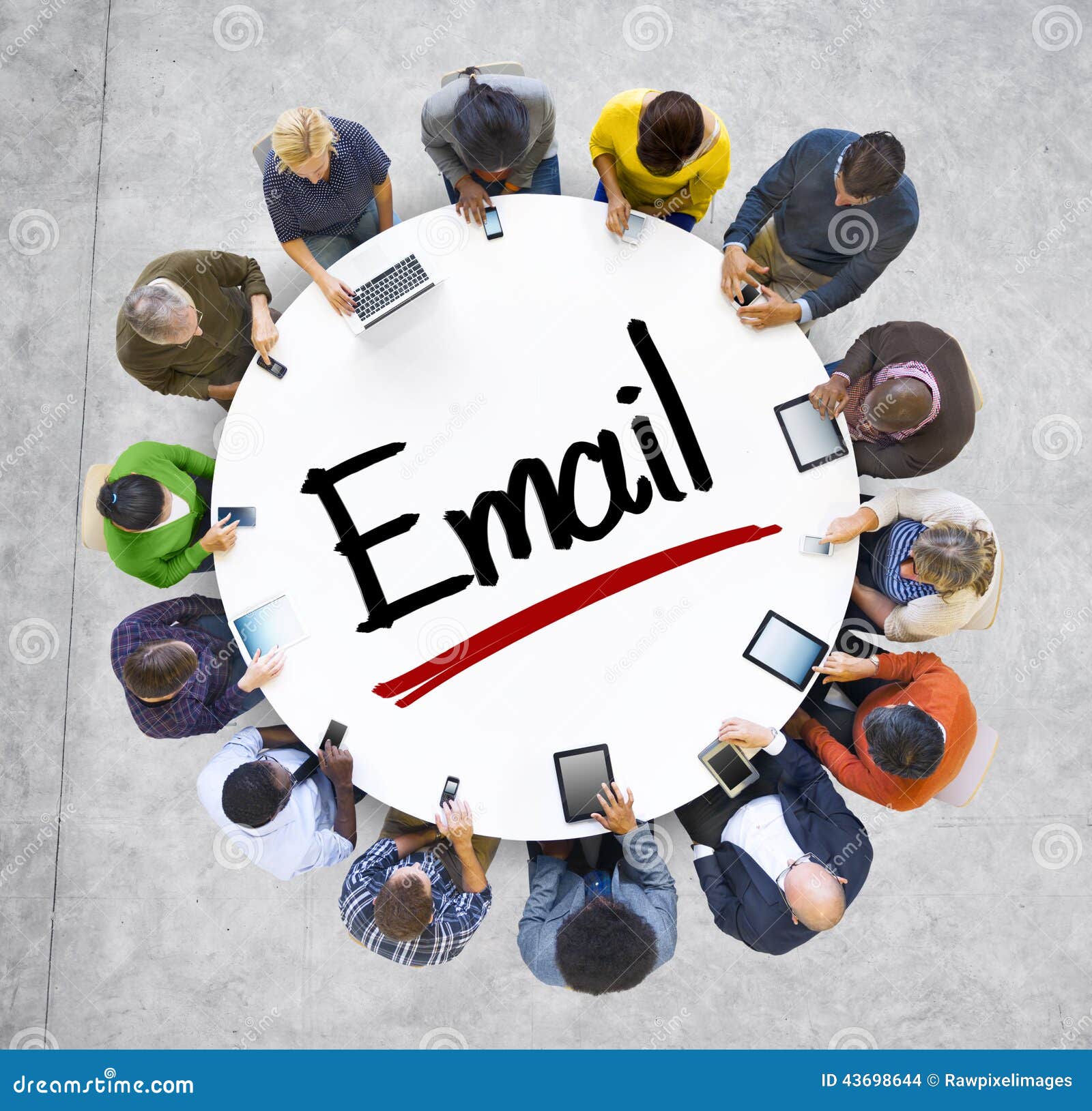 Multiethnic Group of People with Email Concept Stock Photo - Image of ...