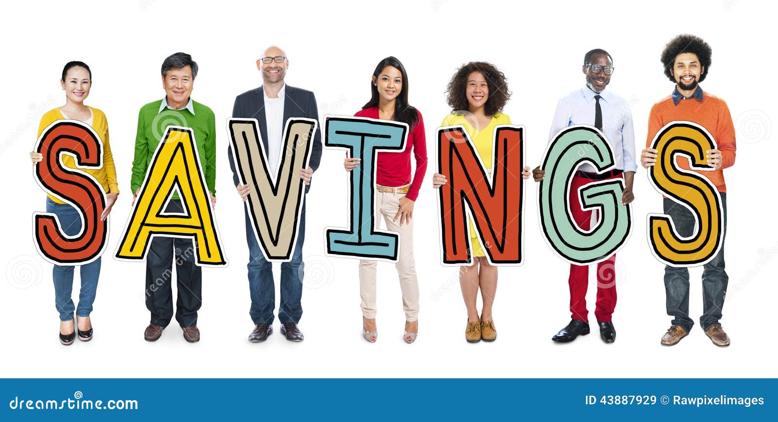 Multiethnic Group of People Holding Letter Savings Stock Image - Image ...