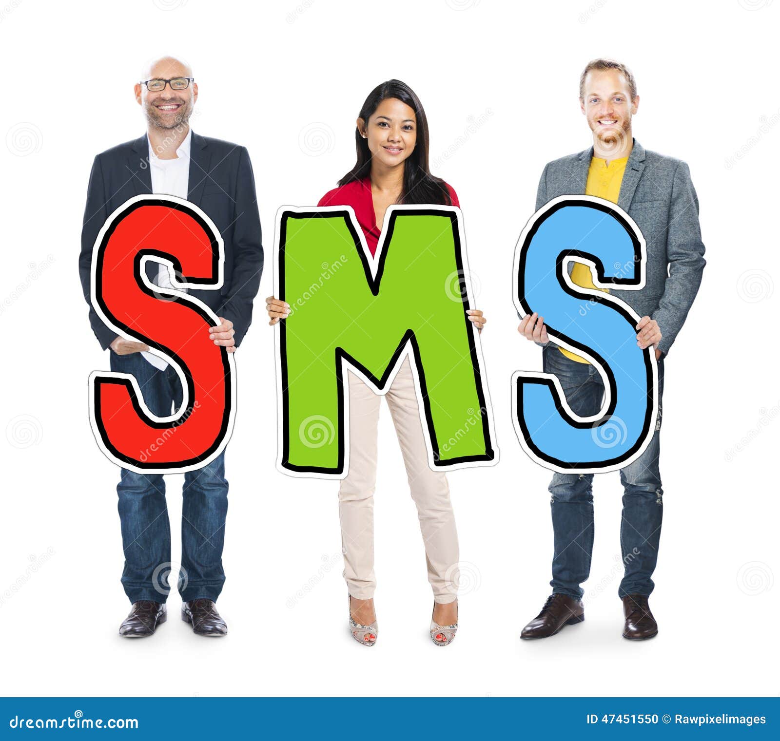Multiethnic Group of People Holding Letter SMS Concept Stock Photo ...