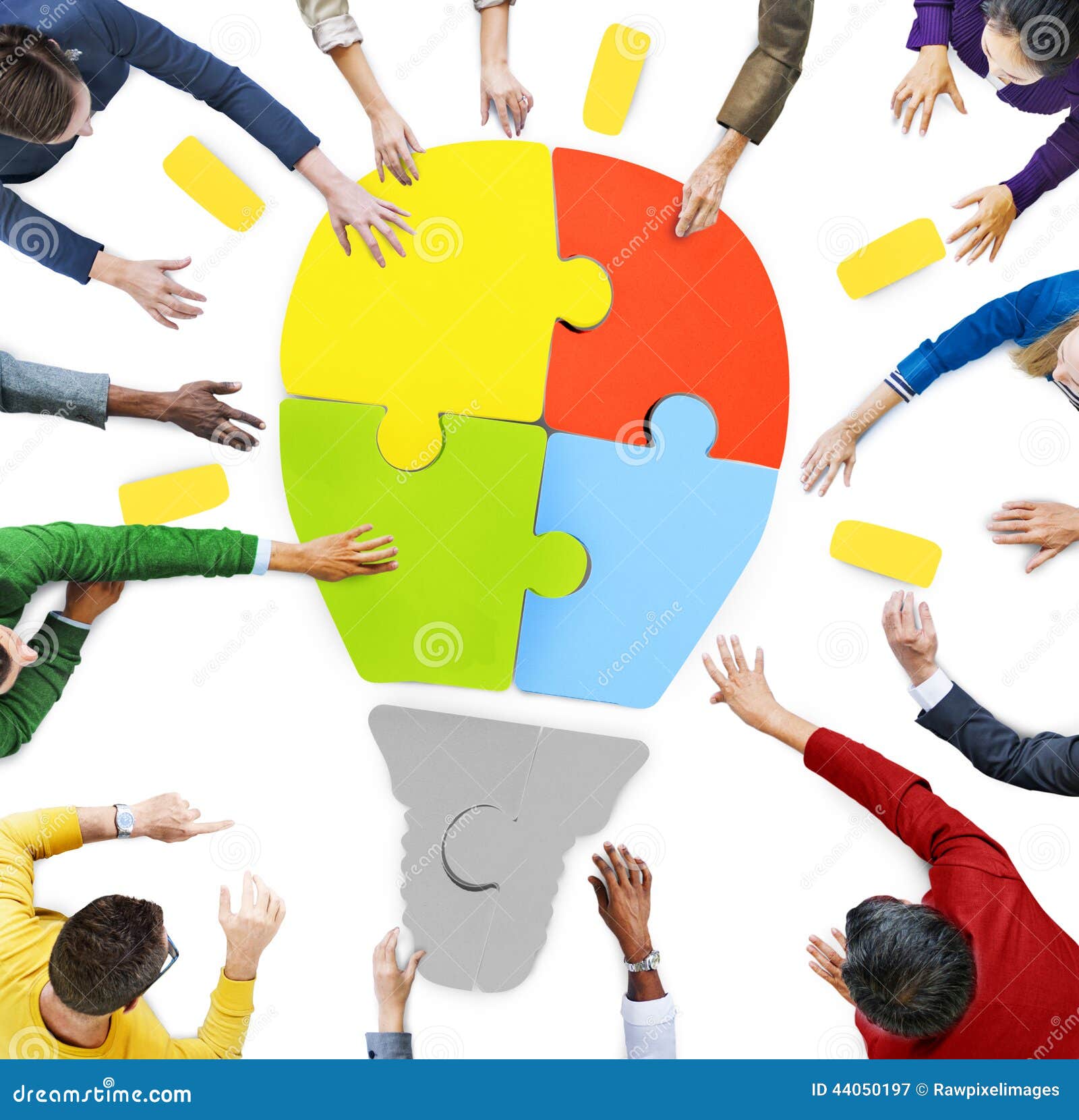 Multiethnic Group of People with Light Bulb Stock Image - Image of ...