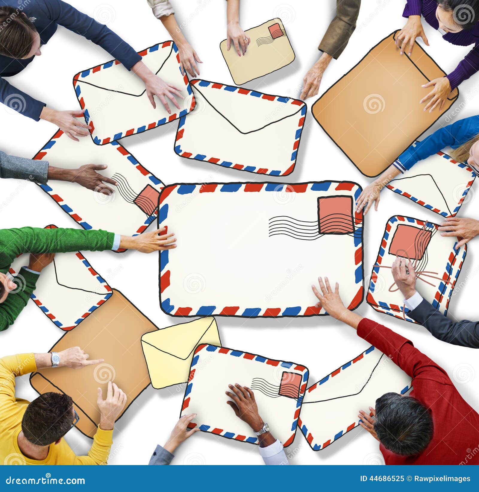 Multiethnic Group of People with Mail Concept Stock Image - Image of ...