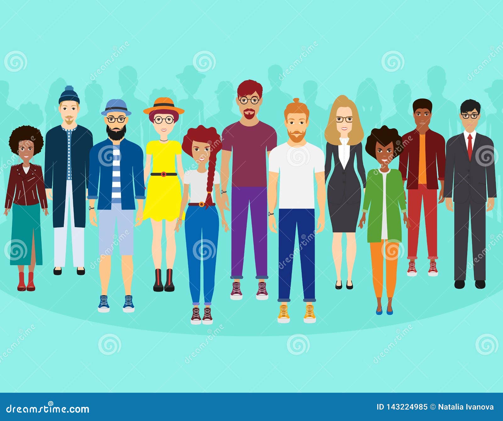 Multiethnic Group of People Standing Together, Community and ... Multiethnic Group of People Standing Together, Community and ...