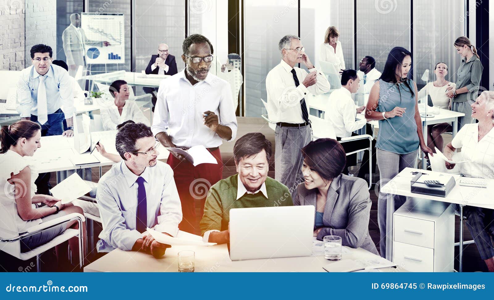 Multiethnic Group of People Working Busy Concept Stock Image - Image of ...