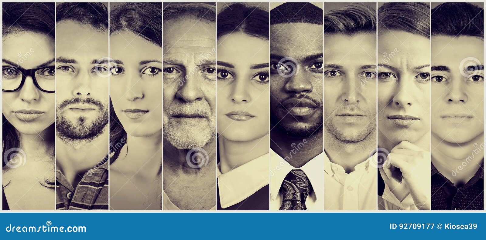 Multiethnic Group of Serious People Stock Image - Image of male ...
