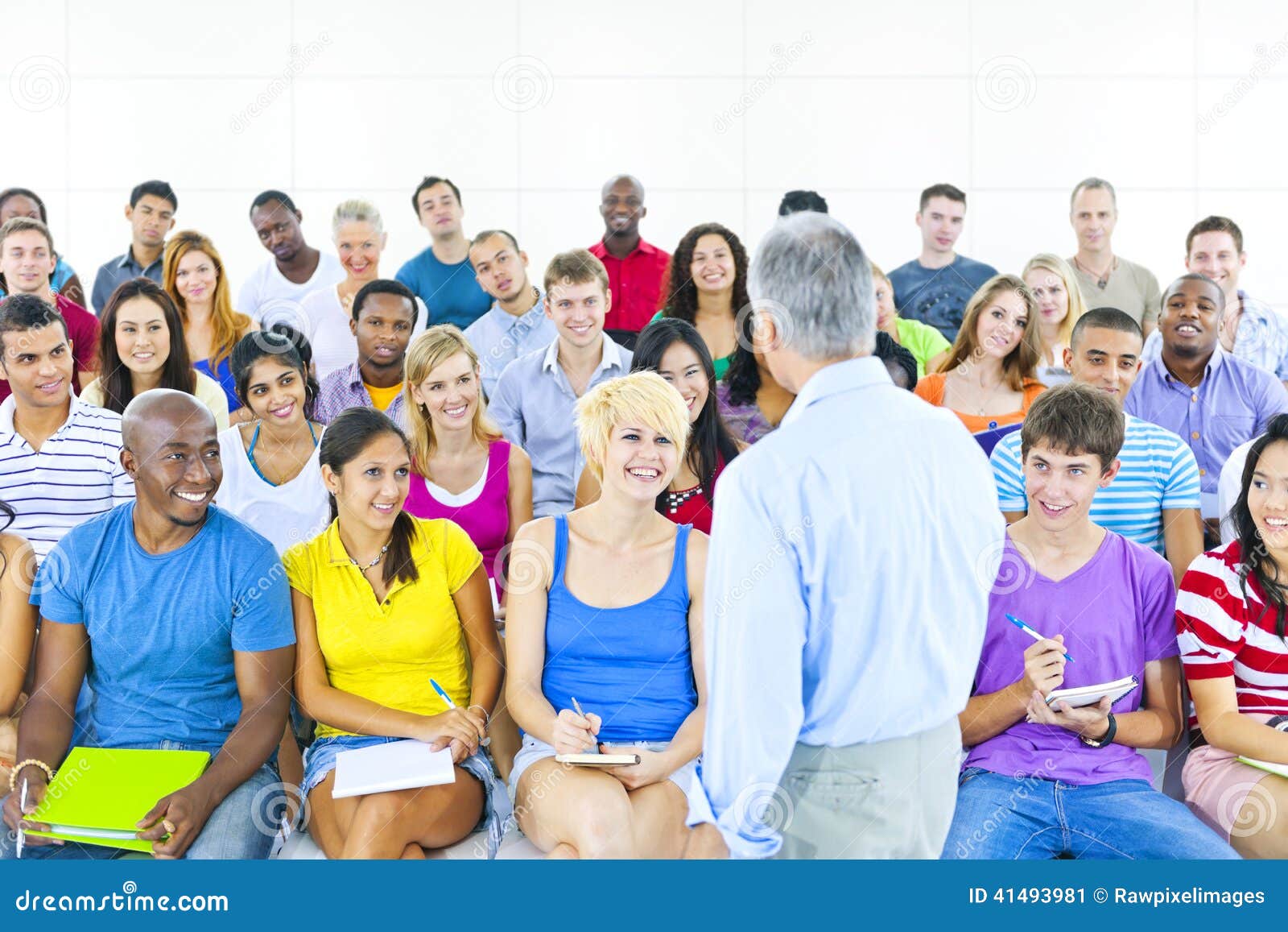 Multiethnic Group of Student in Class Stock Image - Image of community ...