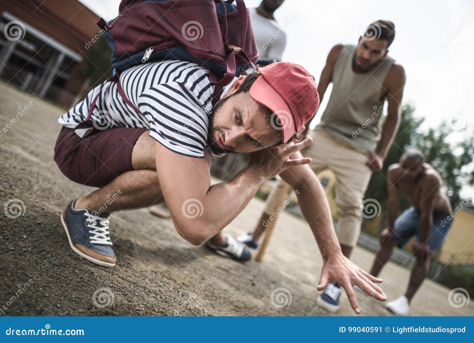 Multiethnic Men Attacking Other One with Baseball Bats Stock Image ...