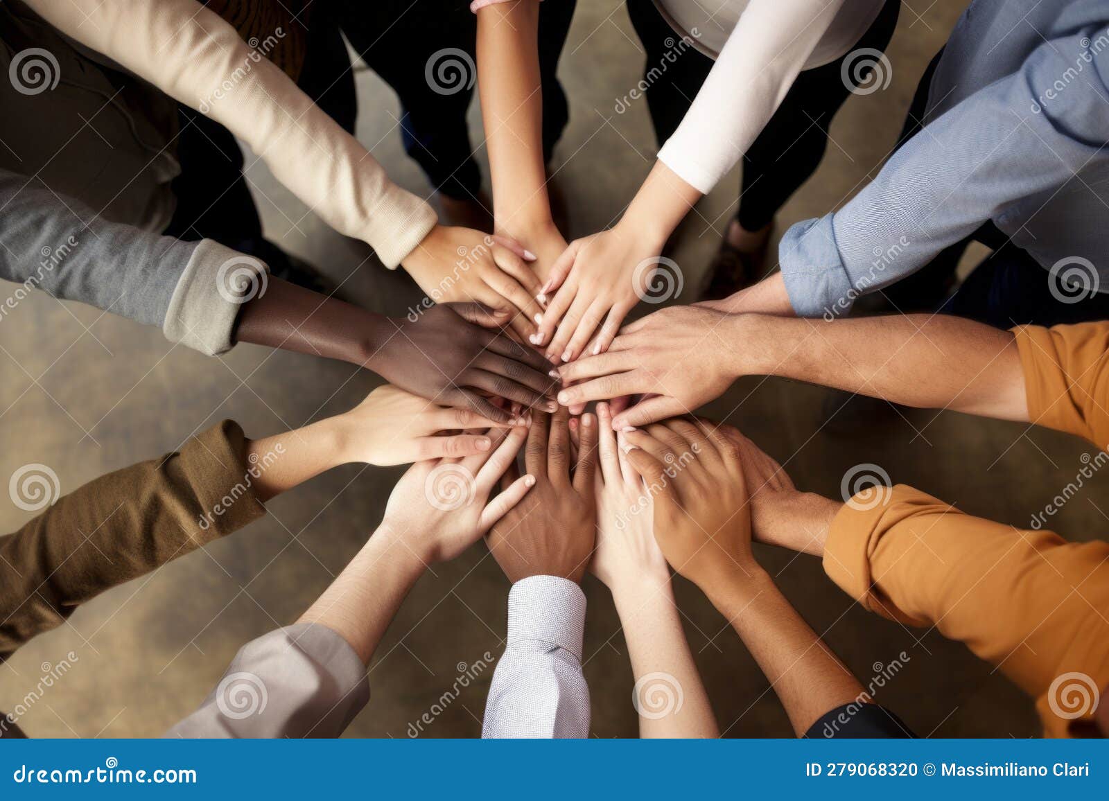 Multiethnic and Multiracial Diverse Group of People Holding Hands and ...