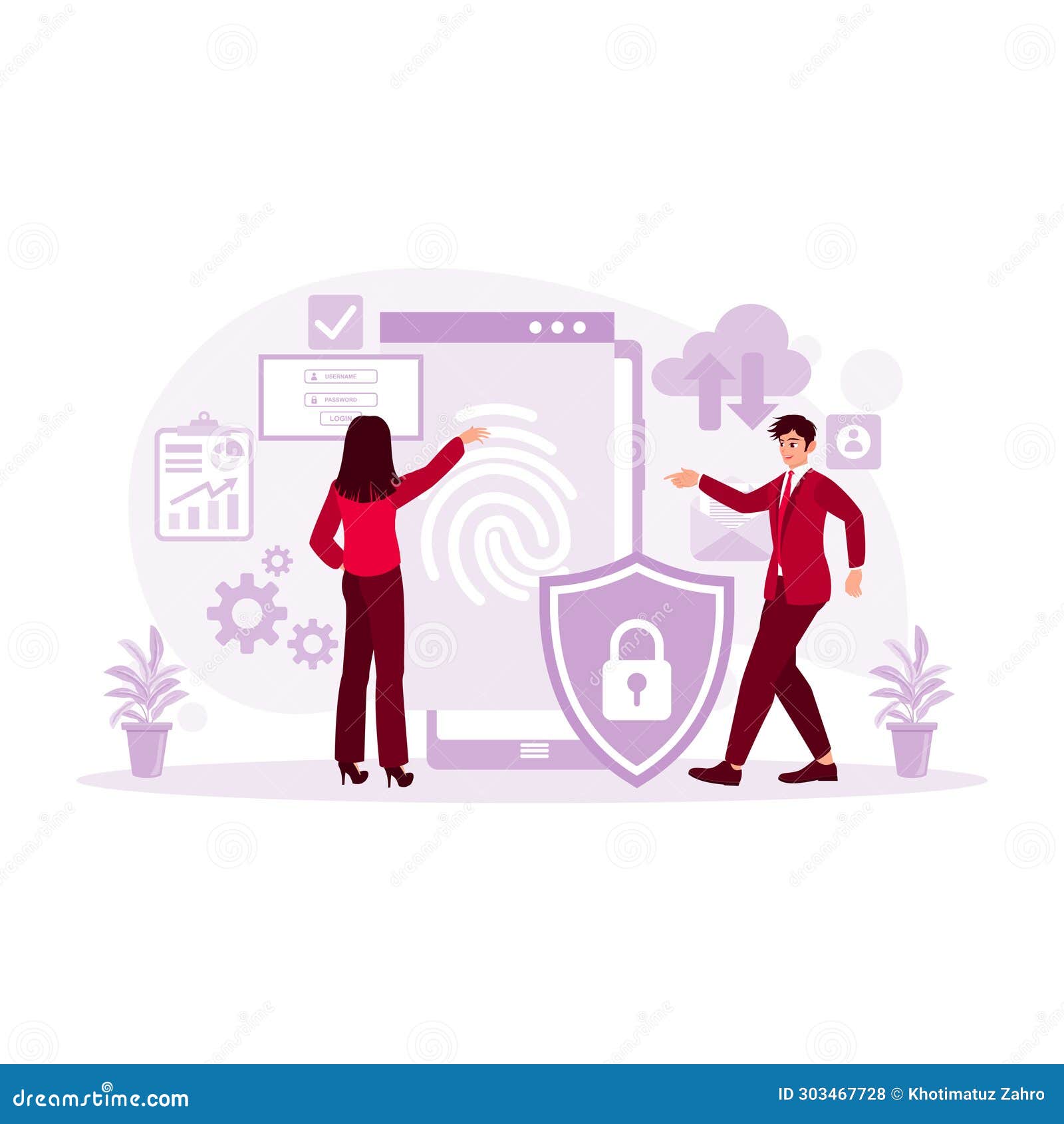 Multiethnic People in Business Use Fingerprint Scanning for Security ...