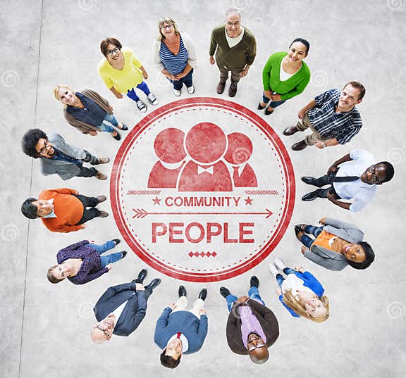 Multiethnic People Forming Circle and Community Concept Stock Image ...